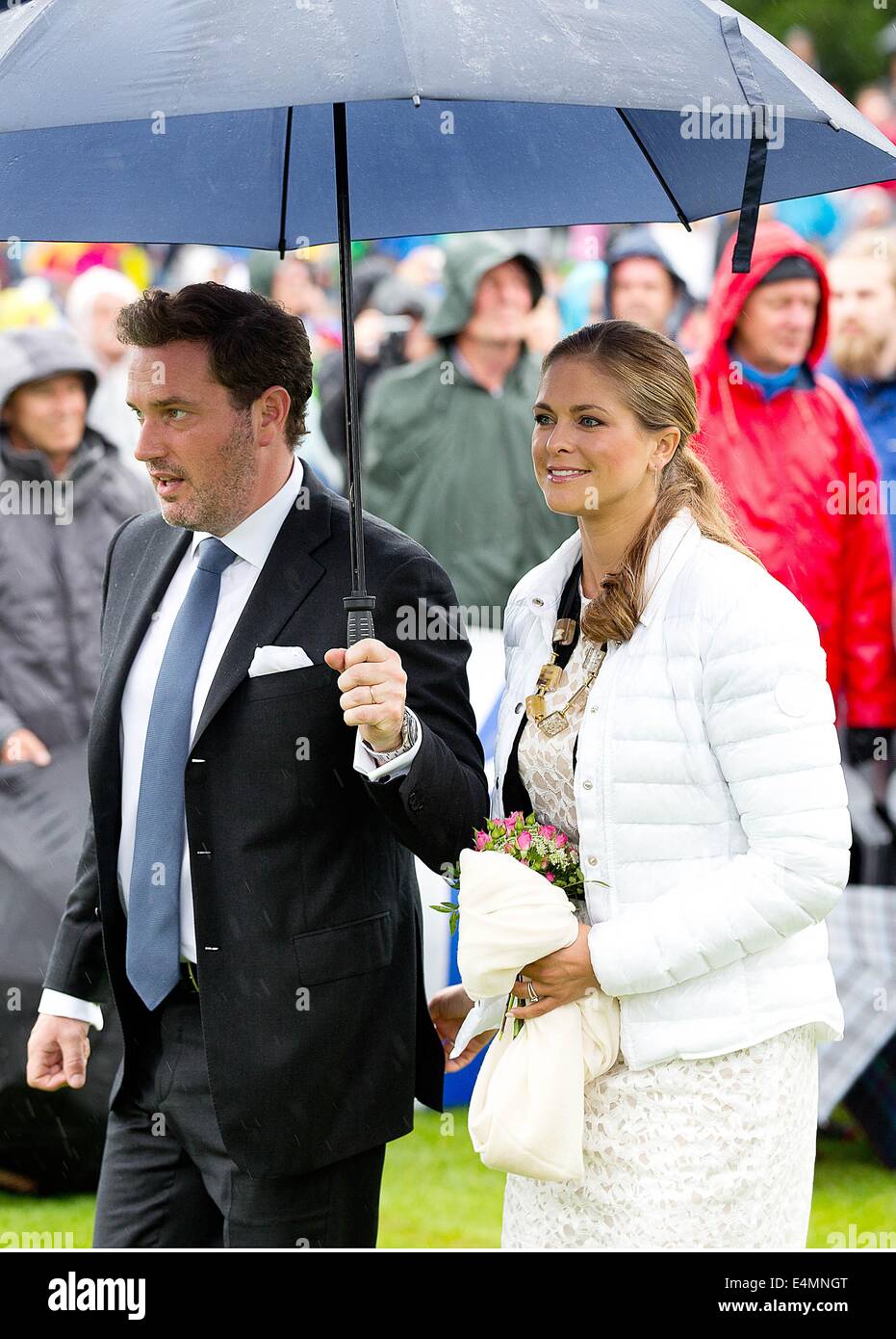 Borgholm, 14.07.2014 Prinzessin Madeleine von Schweden und Herr Chris O ...