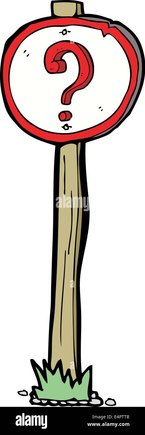 Cartoon Signpost Question Mark Stockfotos & Cartoon Signpost Question ...