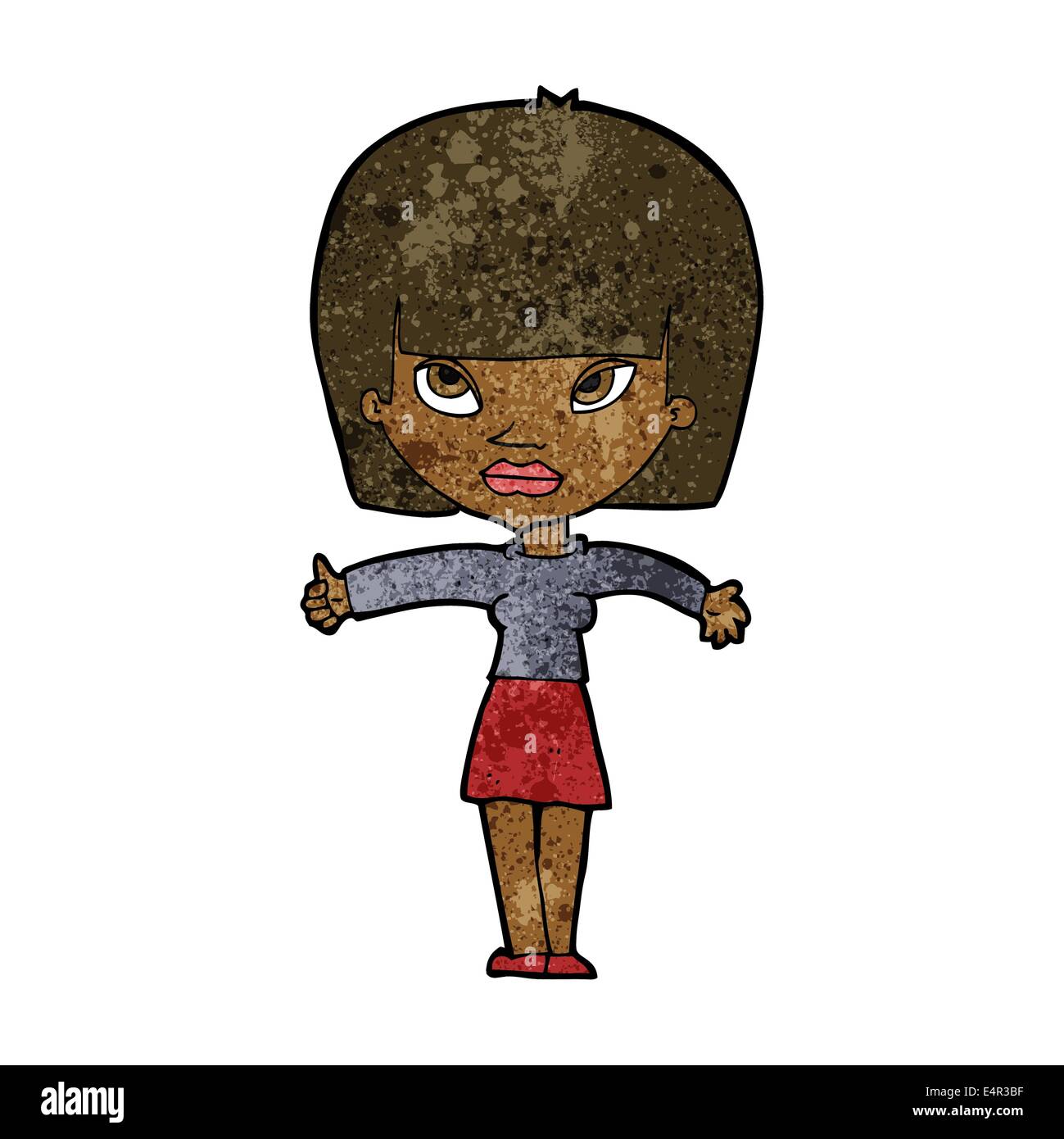 Cartoon-Frau geben Daumen nach oben symbol Stock-Vektorgrafik - Alamy