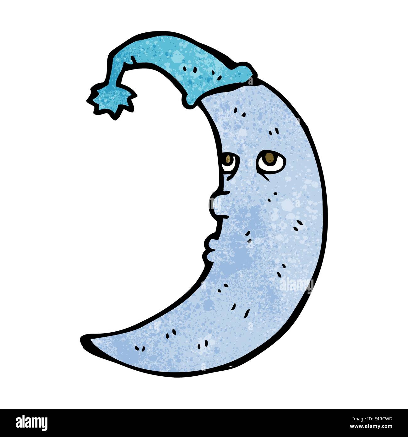 verschlafene Mond cartoon Stock-Vektorgrafik - Alamy