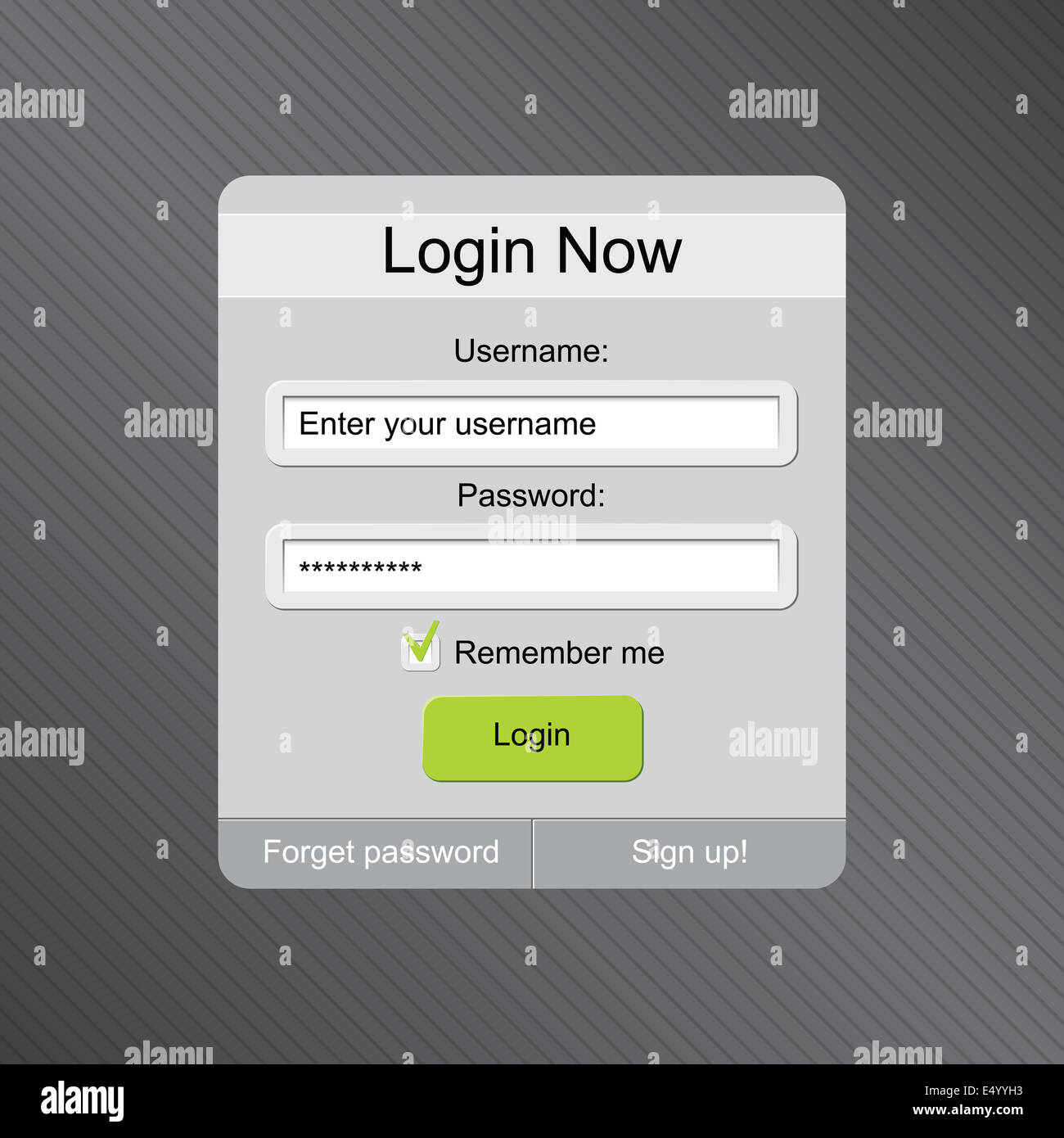 Login box -Fotos und -Bildmaterial in hoher Auflösung – Alamy