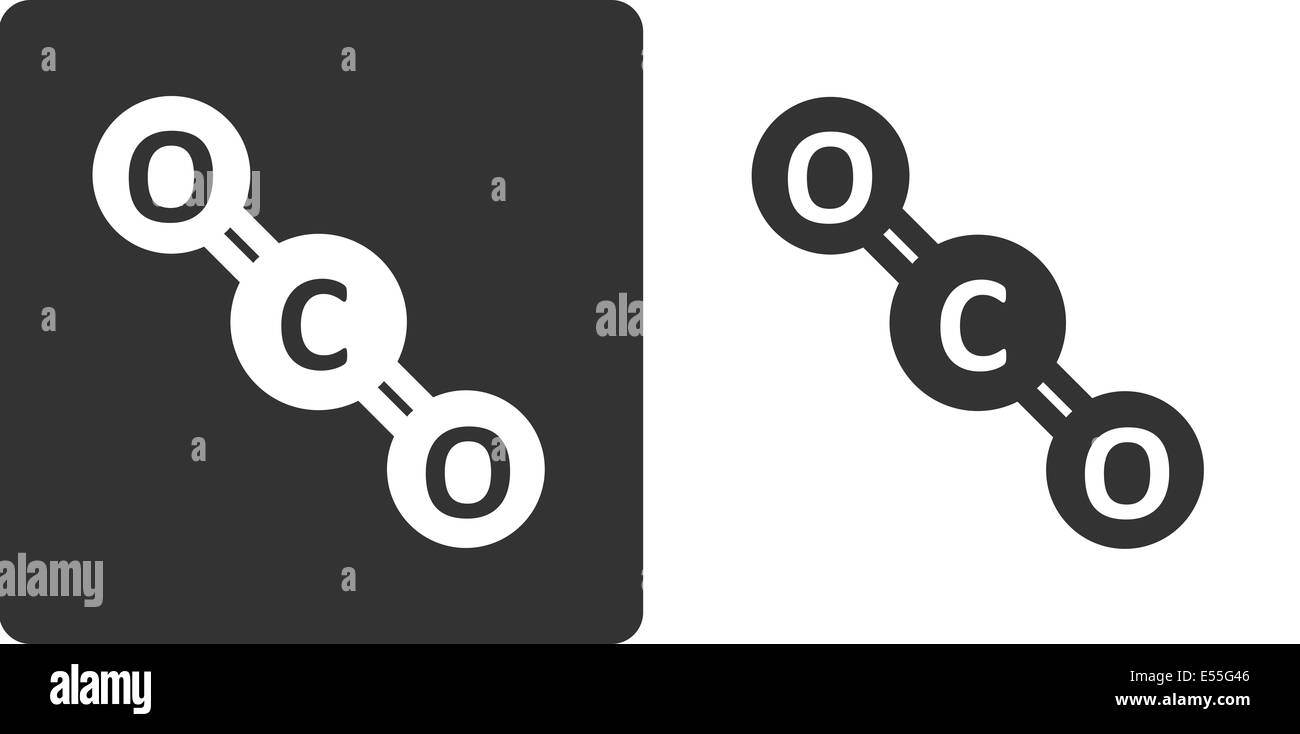 Dioxide Co2 Molecule Flat Icon Stockfotos und -bilder Kaufen - Alamy
