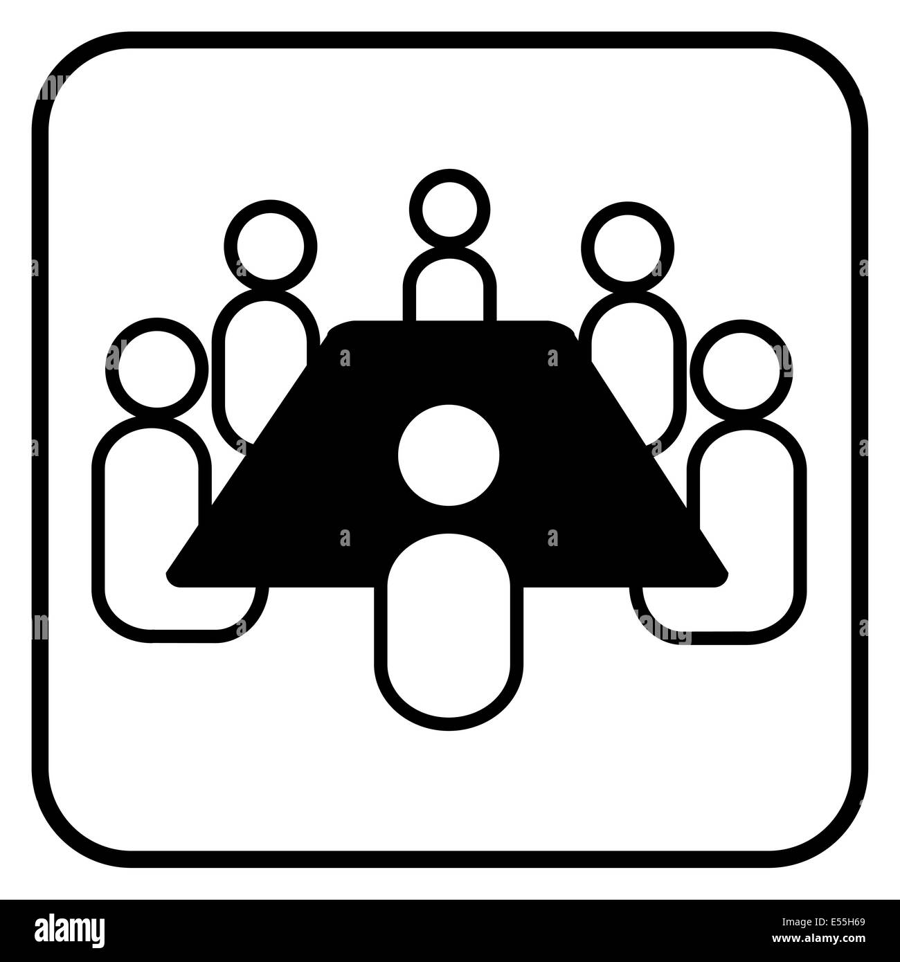 Teamwork Meeting Pictogram Icon Vector Schwarzweiß-Stockfotos und ...