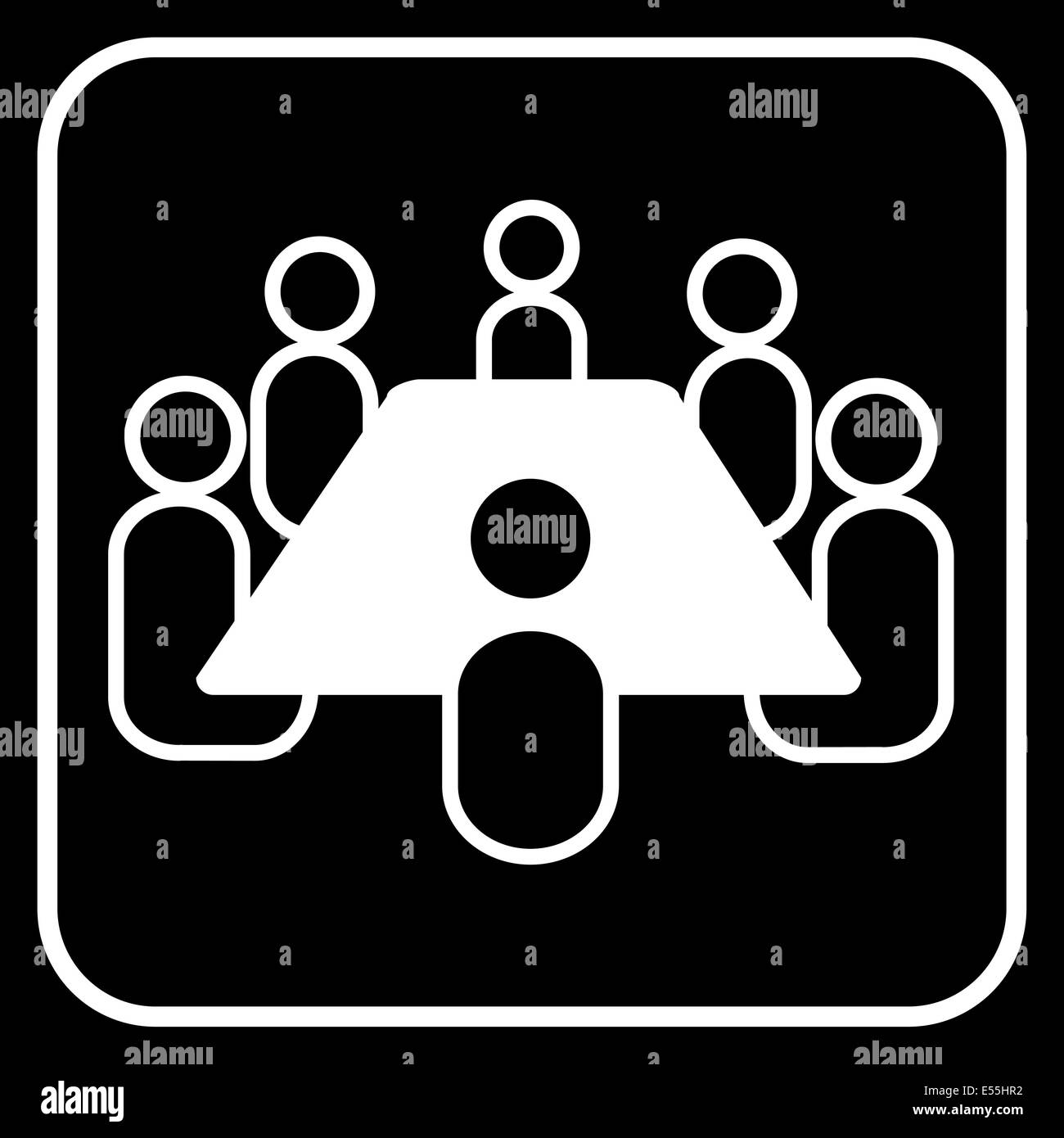 Teamwork Meeting Pictogram Icon Vector Schwarzweiß-Stockfotos und ...
