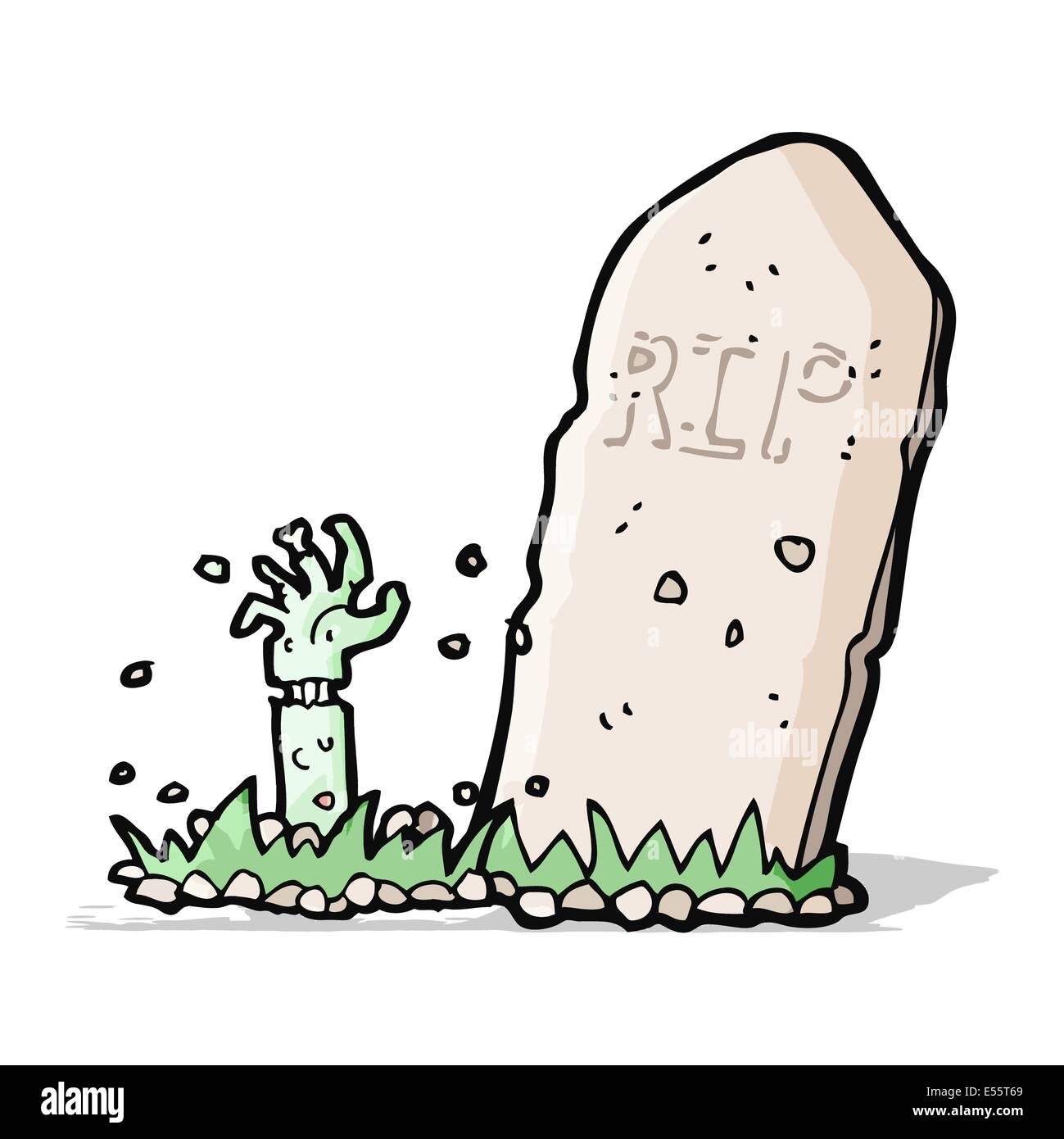 Cartoon zombie rising from grave Ausgeschnittene Stockfotos und -bilder ...