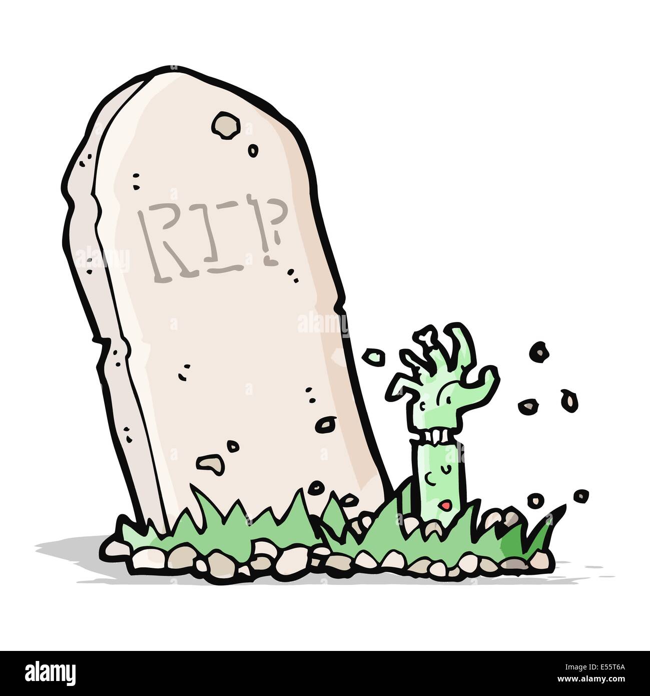 Cartoon zombie rising from grave Ausgeschnittene Stockfotos und -bilder ...