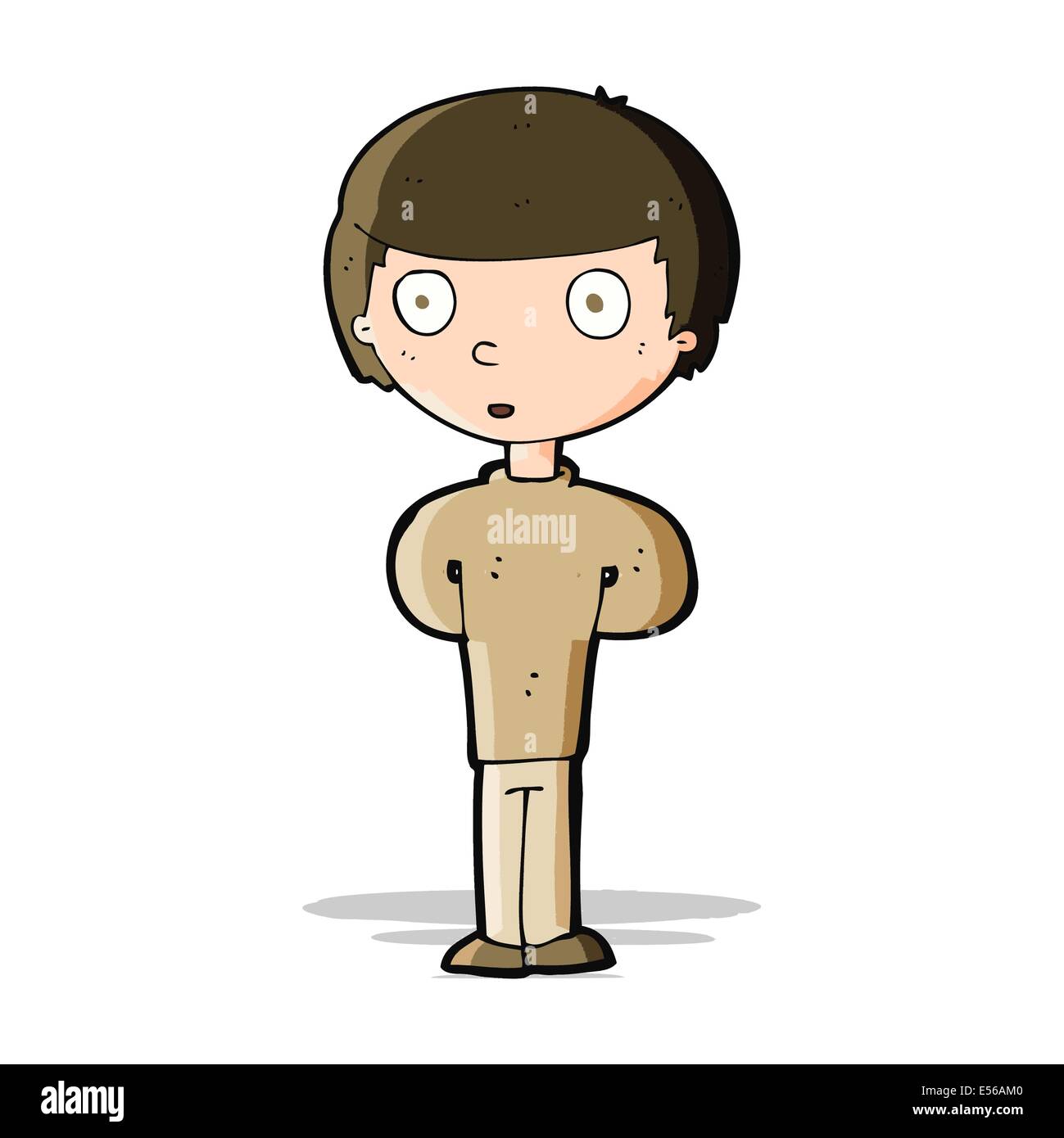 Cartoon neugieriger Junge Stock-Vektorgrafik - Alamy