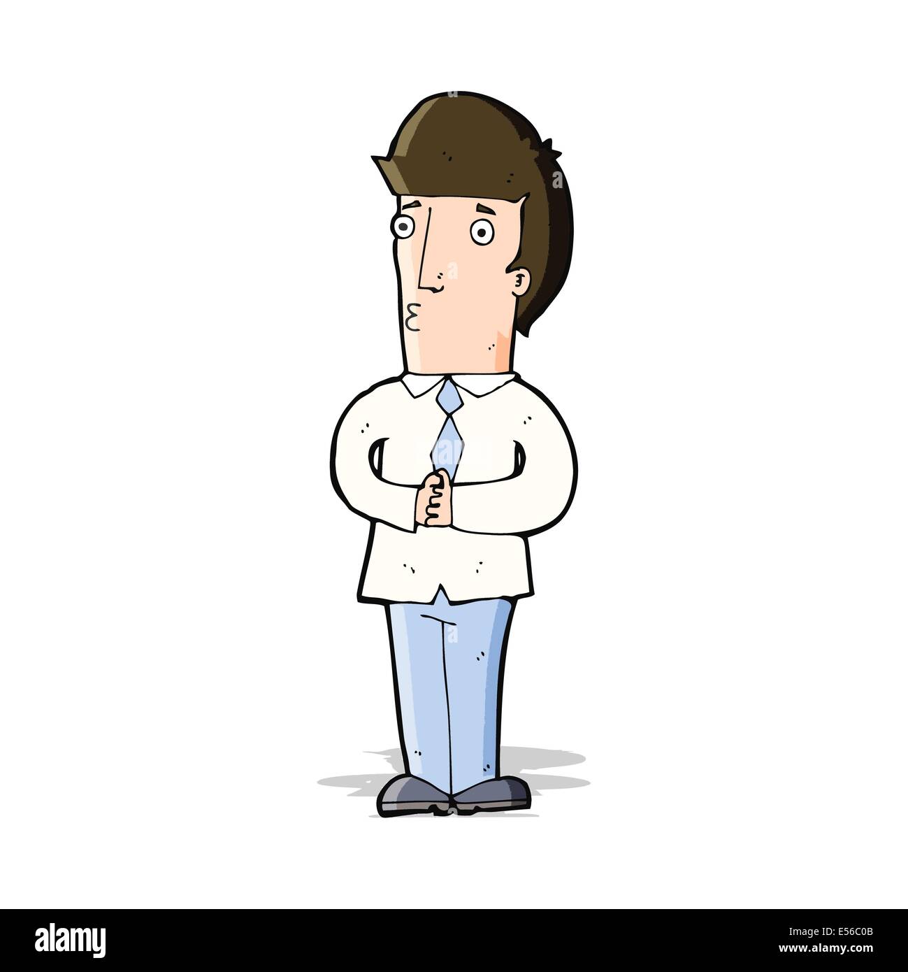 Cartoon nervös Mann Stock-Vektorgrafik - Alamy