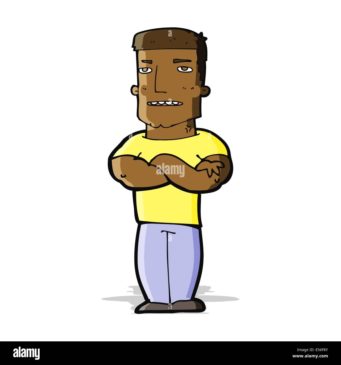Cartoon harter Kerl mit verschränkten Armen Stock-Vektorgrafik - Alamy