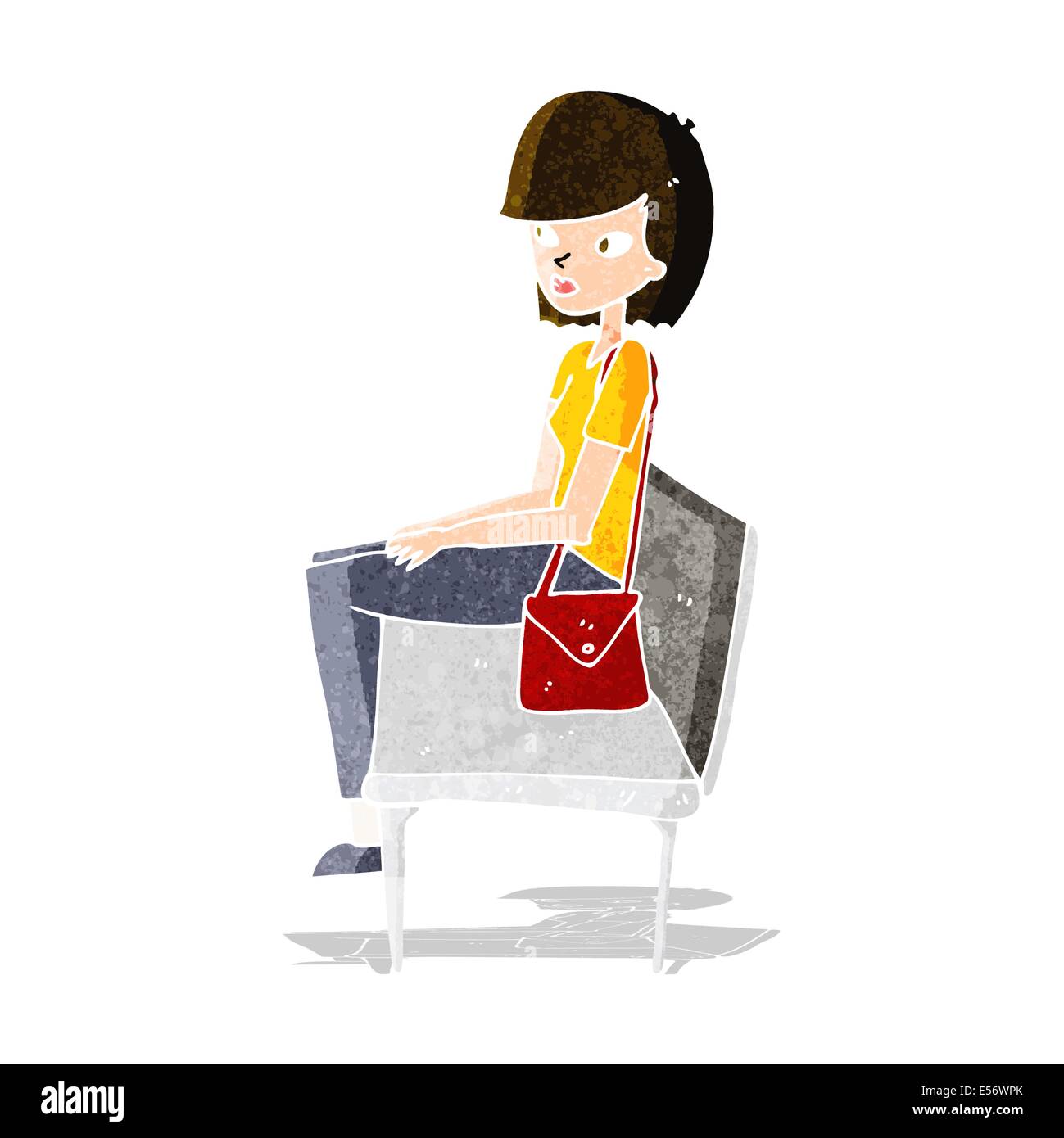 Mädchen auf der bank sitzen Ausgeschnittene Stockfotos und -bilder - Alamy