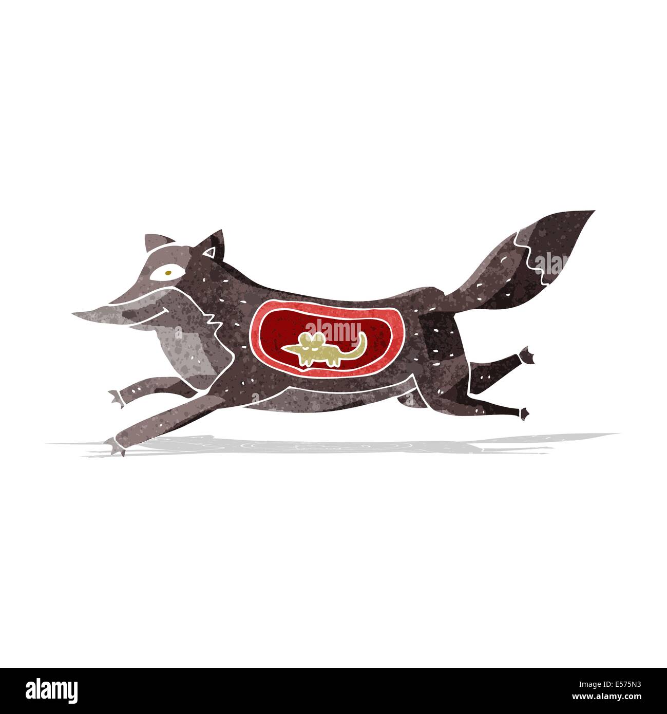 Cartoon-Wolf mit Maus im Bauch Stock-Vektorgrafik - Alamy