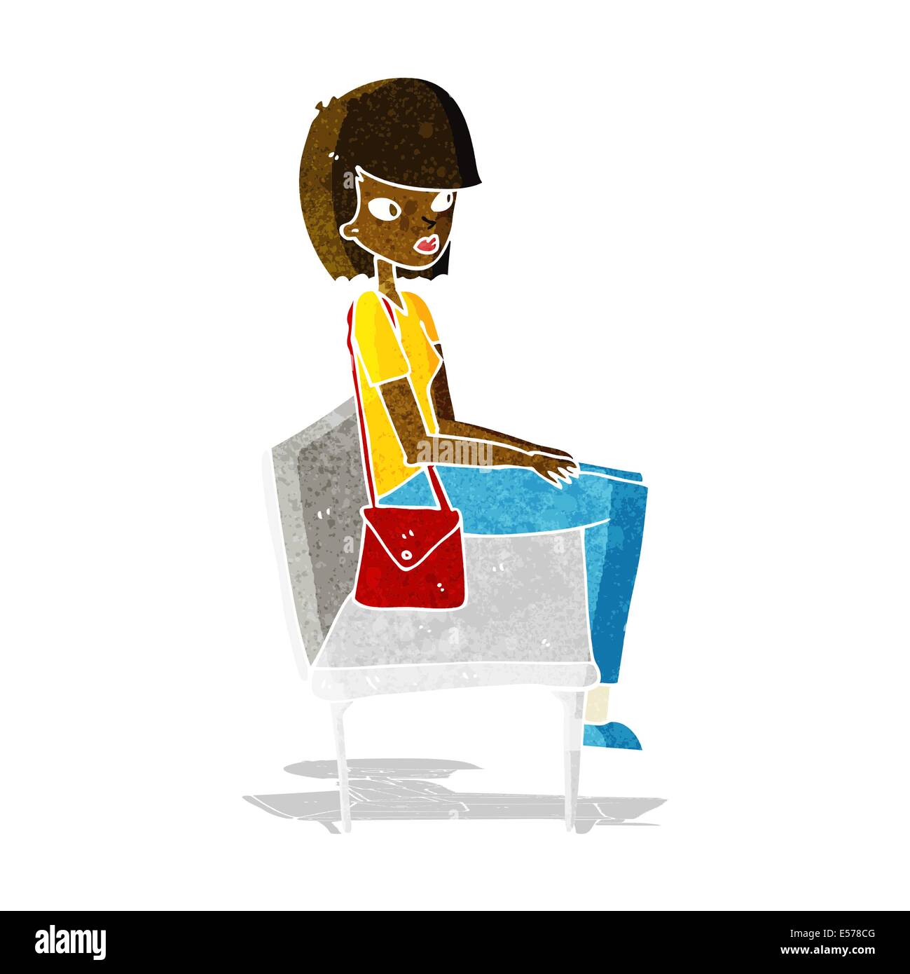 Mädchen auf der bank Ausgeschnittene Stockfotos und -bilder - Alamy