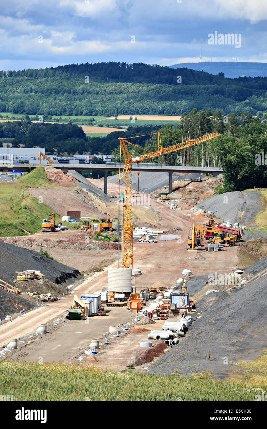 Bau der neuen Autobahn in Deutschland Stockfotografie - Alamy