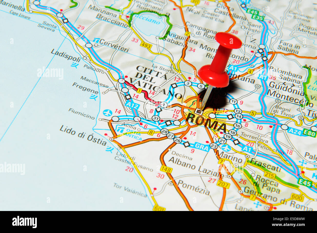 Map city rome map pin -Fotos und -Bildmaterial in hoher Auflösung – Alamy
