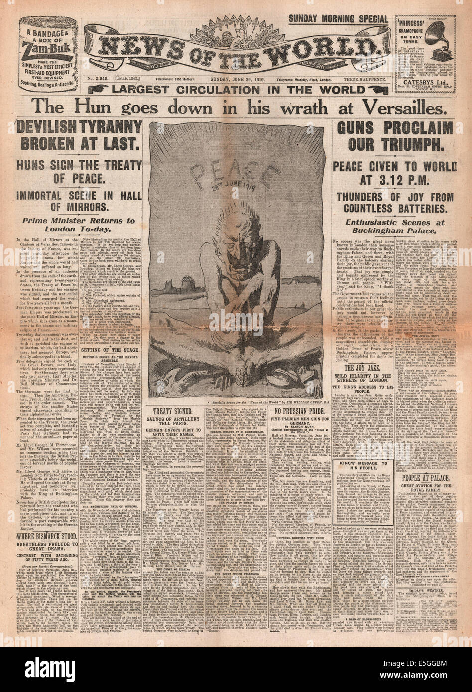 Treaty of versailles 1919 newspaper -Fotos und -Bildmaterial in hoher ...