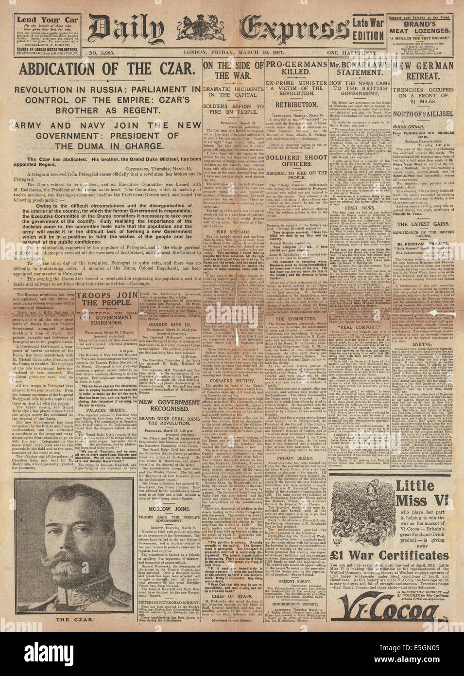 Nicholas ii abdication -Fotos und -Bildmaterial in hoher Auflösung – Alamy