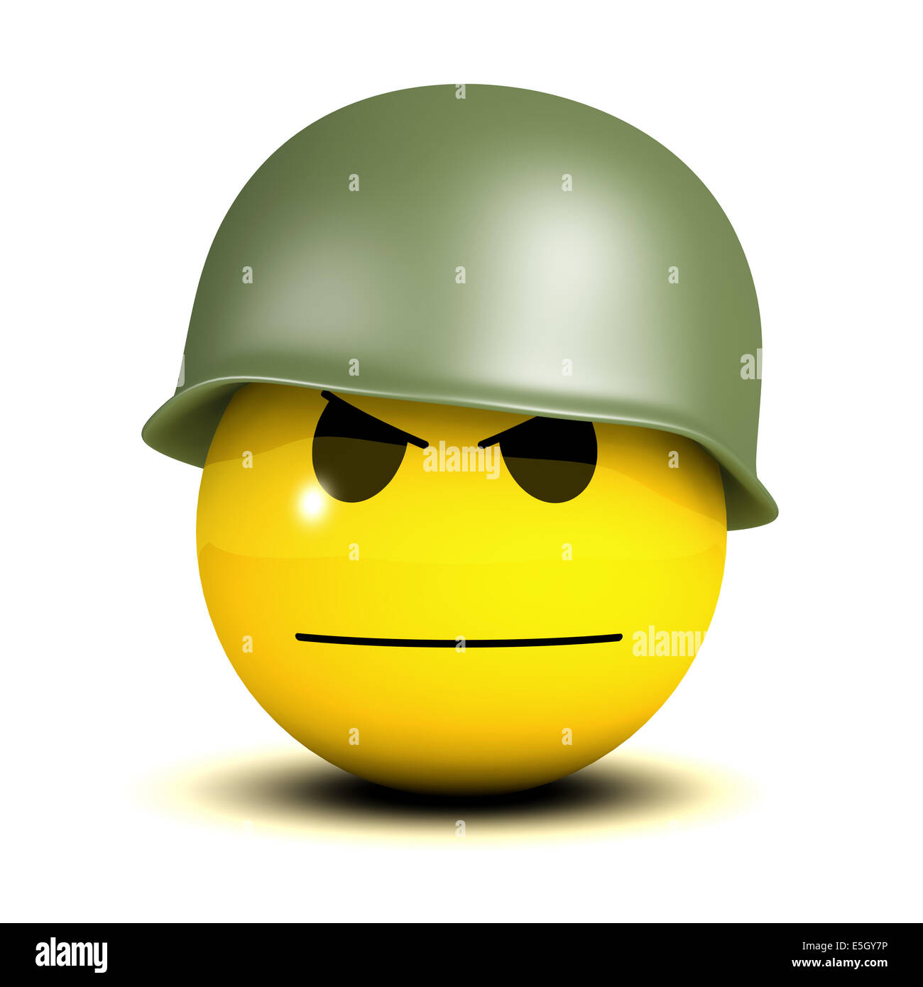 3D Rendering eines Smiley mit einem Armee-Helm Stockfotografie - Alamy