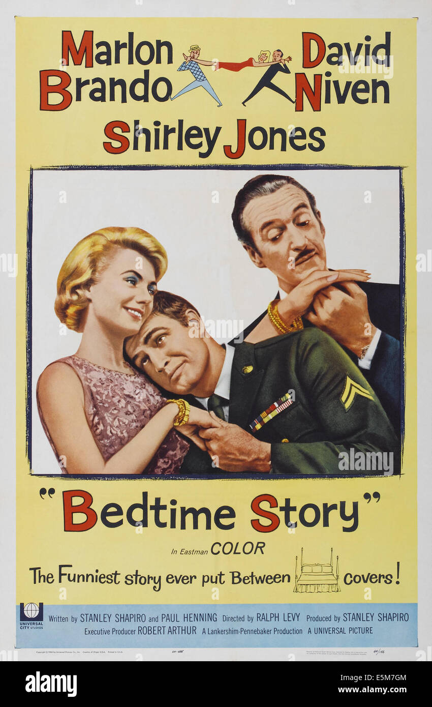 GUTENACHTGESCHICHTE, US-Plakat, von links: Shirley Jones, Marlon Brando ...