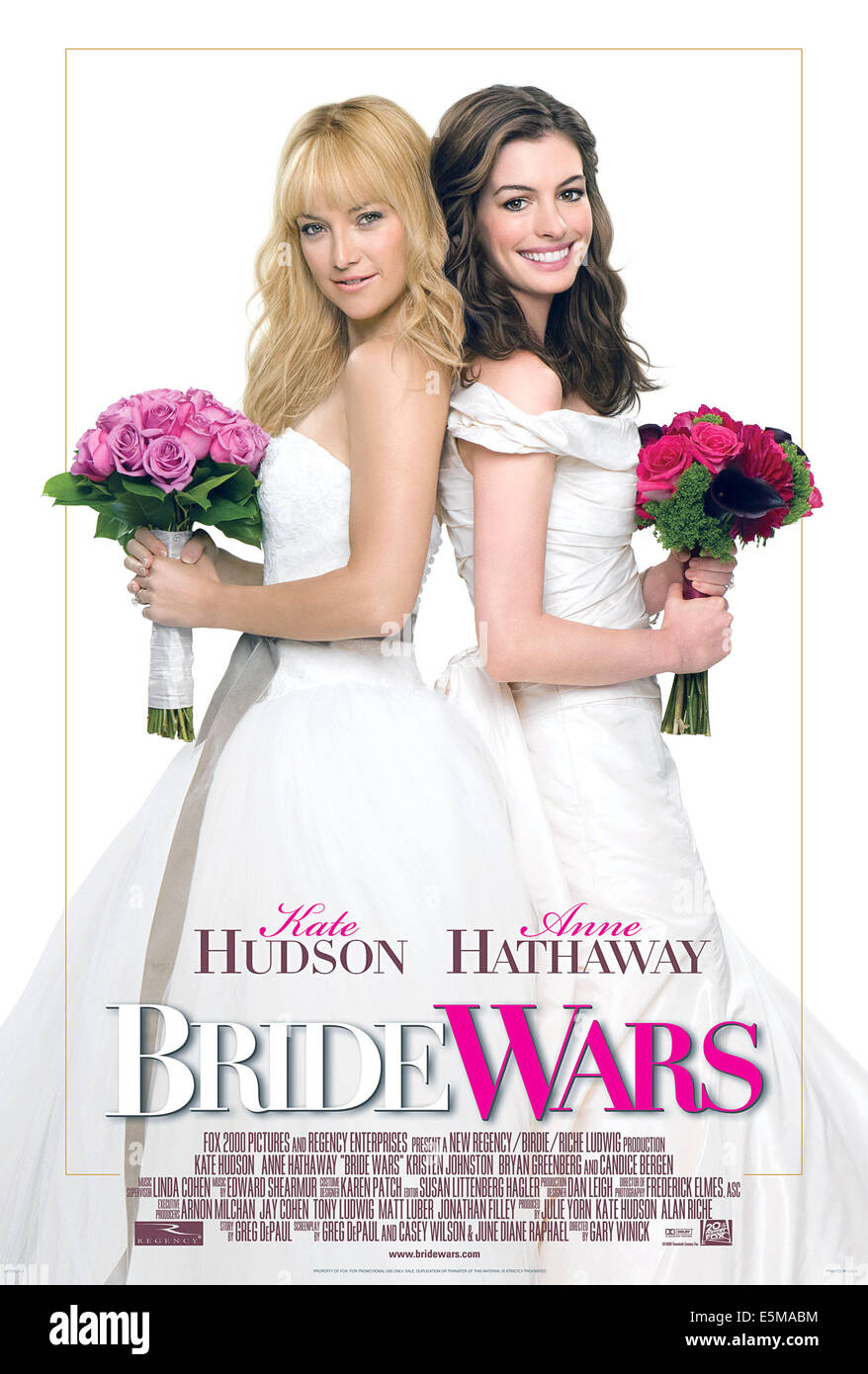 BRIDE WARS, Plakatkunst, von links: Kate Hudson, Anne Hathaway, 2009 ...