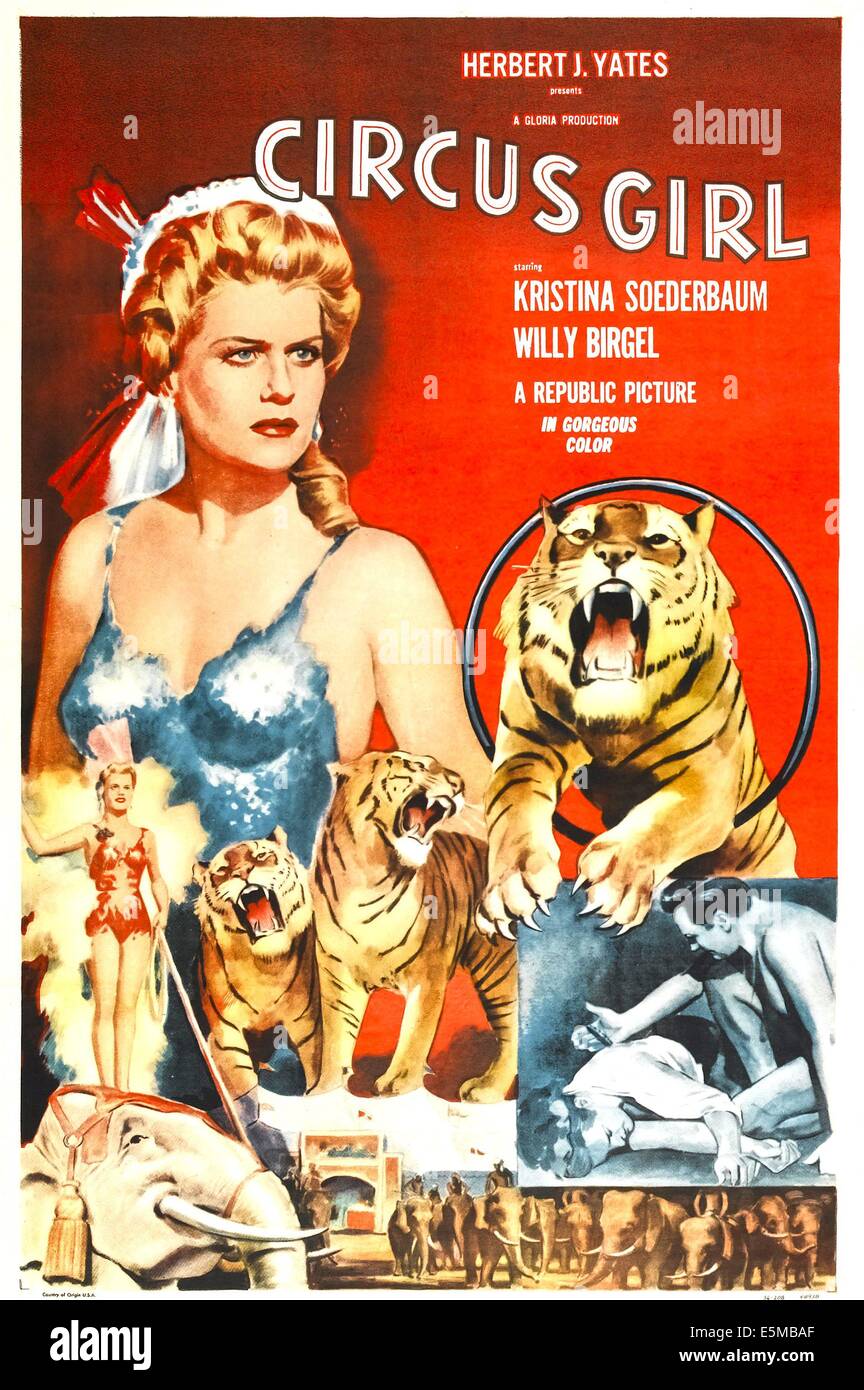 Zirkus-Mädchen, (aka DIE GEFANGENE DES MAHARADSCHA), US-Plakat ...