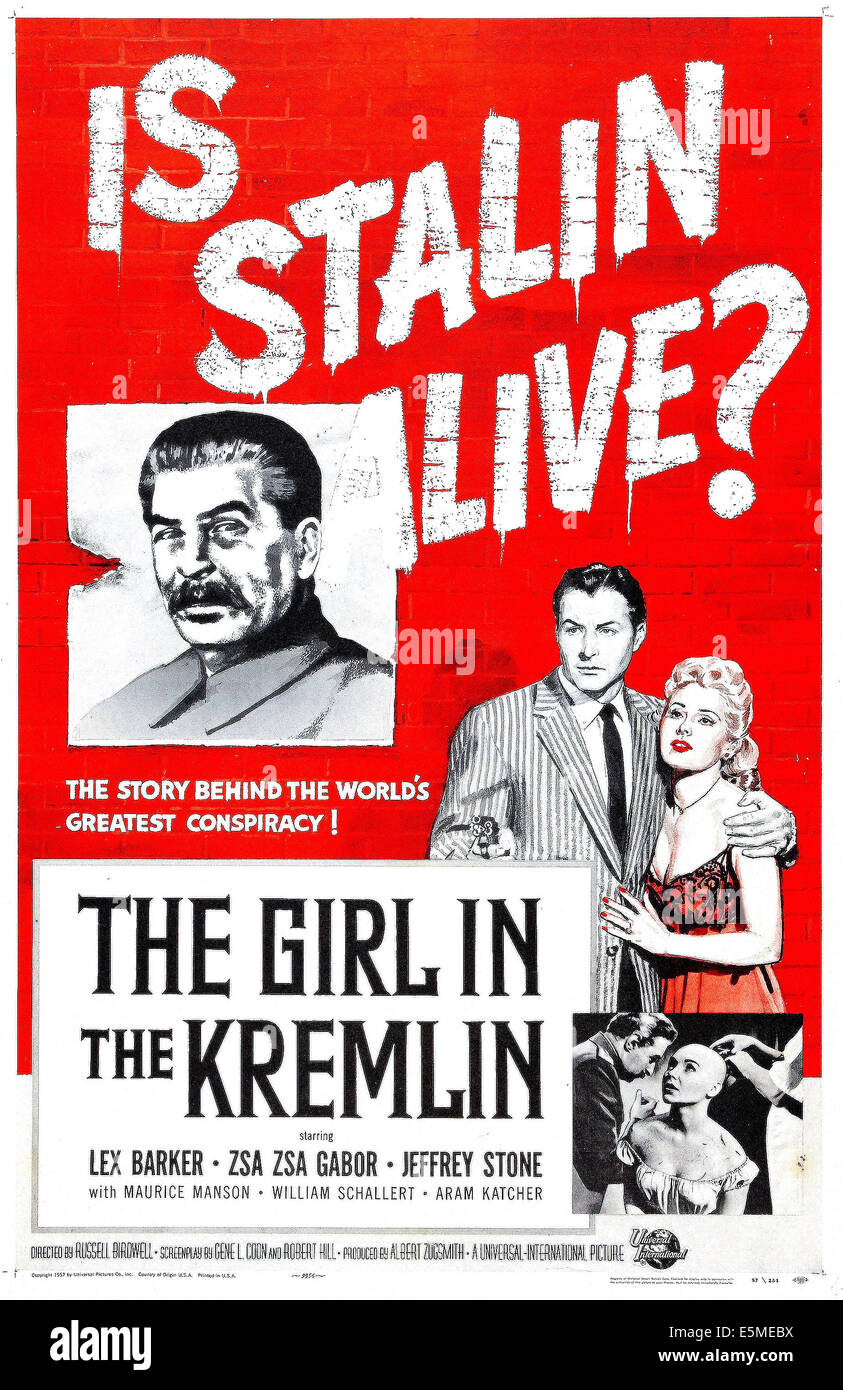 DIE Mädchen IN der Kreml, US-Plakat, Mitte rechts: Lex Barker, Zsa Zsa ...