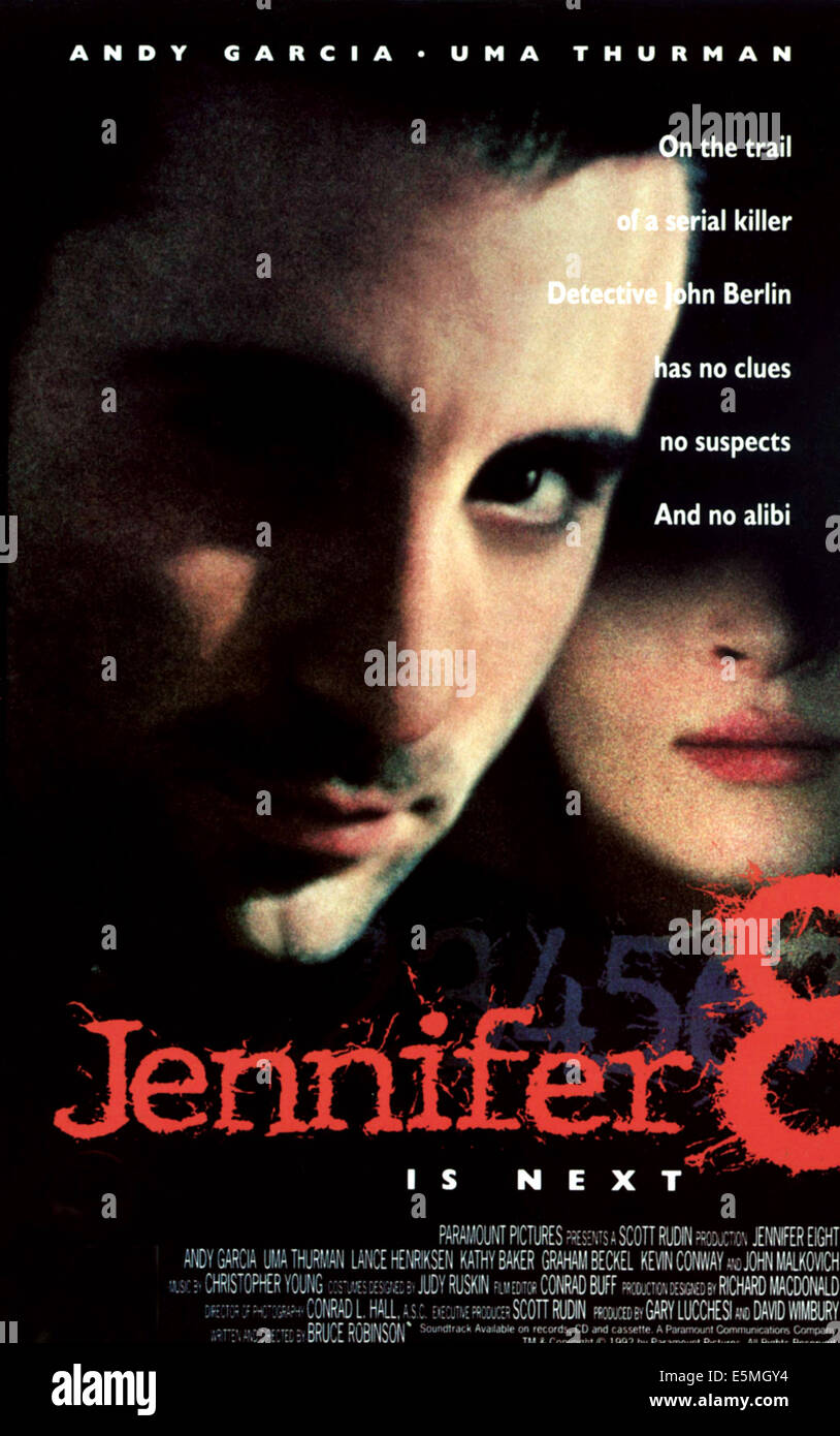 JENNIFER 8, (aka JENNIFER EIGHT), von links: Andy Garcia, Uma Thurman ... JENNIFER 8, (aka JENNIFER EIGHT), von links: Andy Garcia, Uma Thurman ...