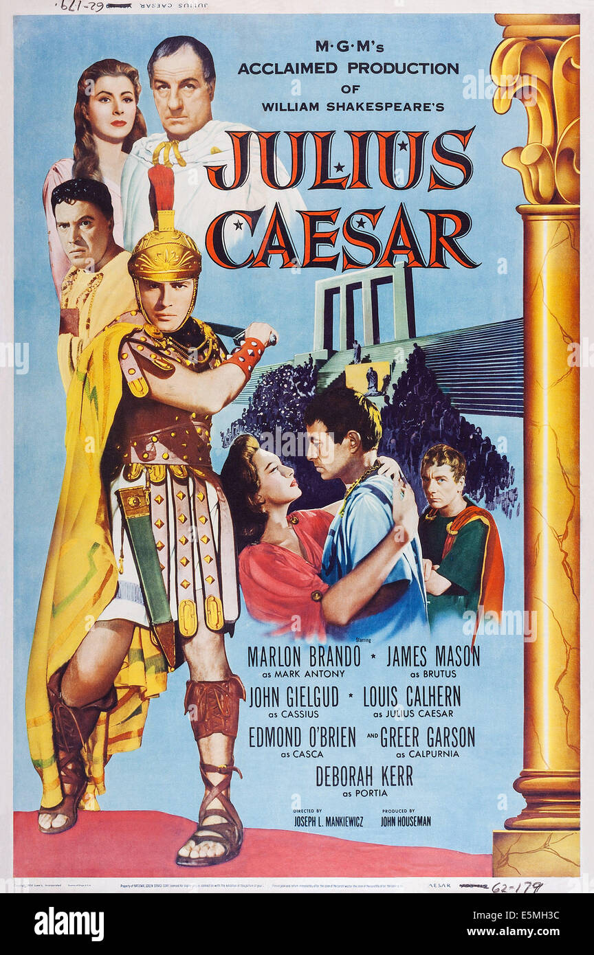 JULIUS CAESAR, von oben: Louis Calhern, Greer Garson, Edmond O'Brien ...