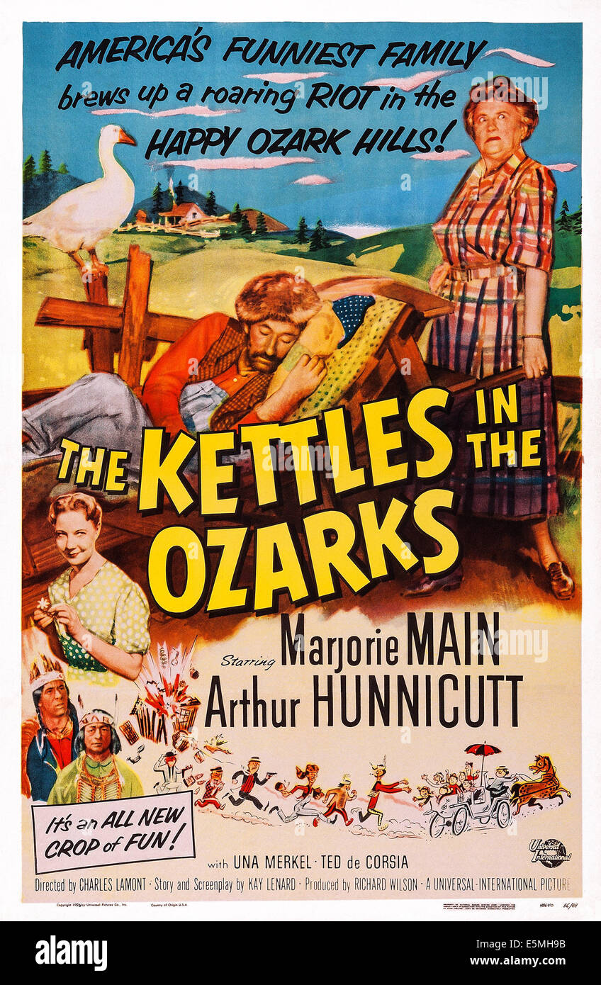 DER Wasserkocher IN THE OZARKS, US-Plakat, von links: Una Merkel ...