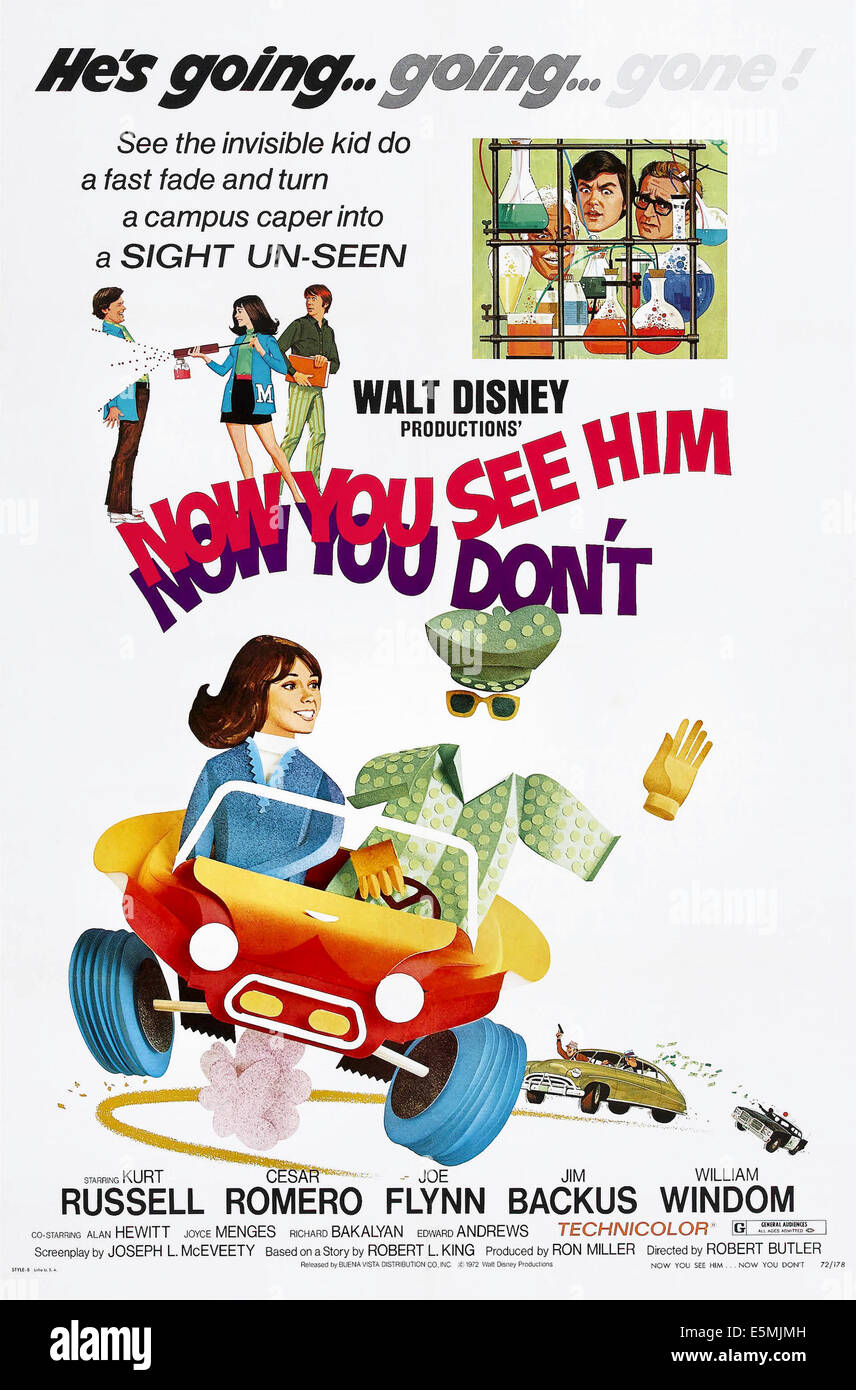 Jetzt siehst du ihn jetzt nicht, US-Plakat, oben rechts von links: Kurt ...