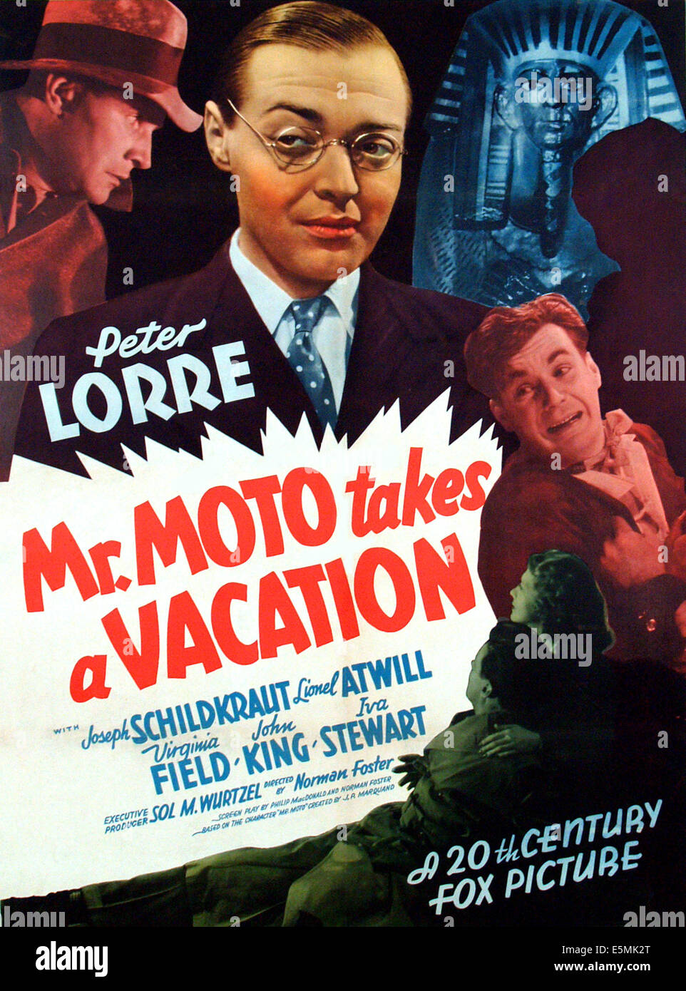 Mr MOTO nimmt A Urlaub, oben in der Mitte: Peter Lorre, ein Blatt ...