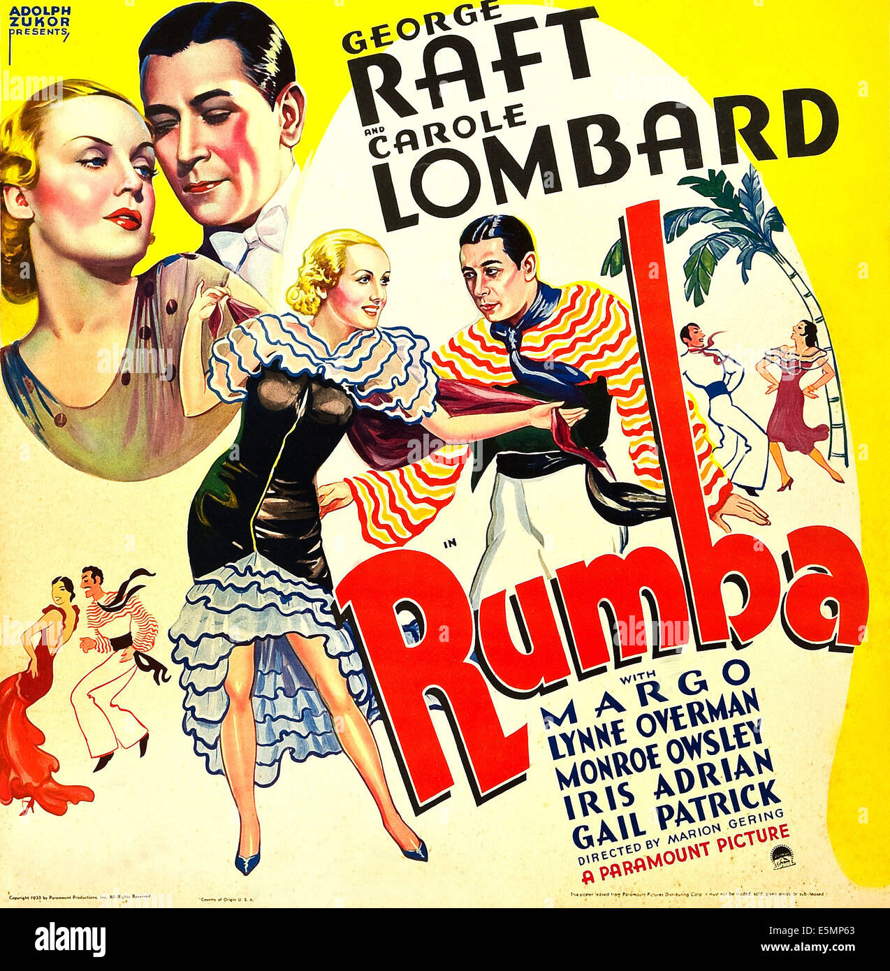 RUMBA, US Plakatkunst, große Zahlen von links: Carole Lombard, George ...