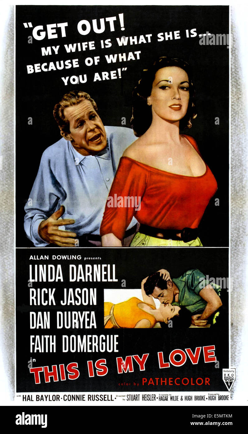 Dieses ist meine Liebe, oben, von links, Dan Duryea, Linda Darnell ...