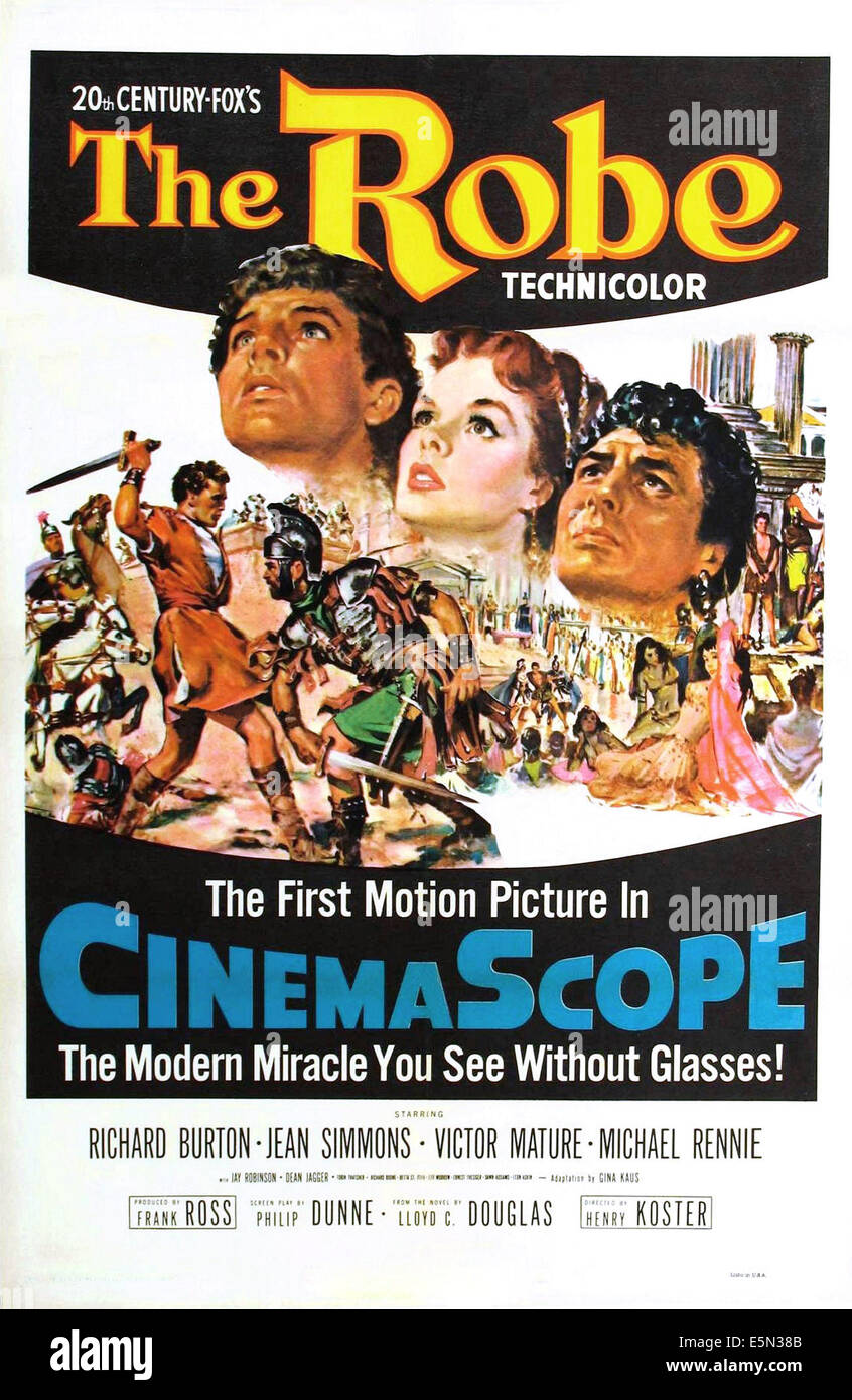 DIE ROBE, Richard Burton, Jean Simmons, Victor Mature, 1953, TM und ...