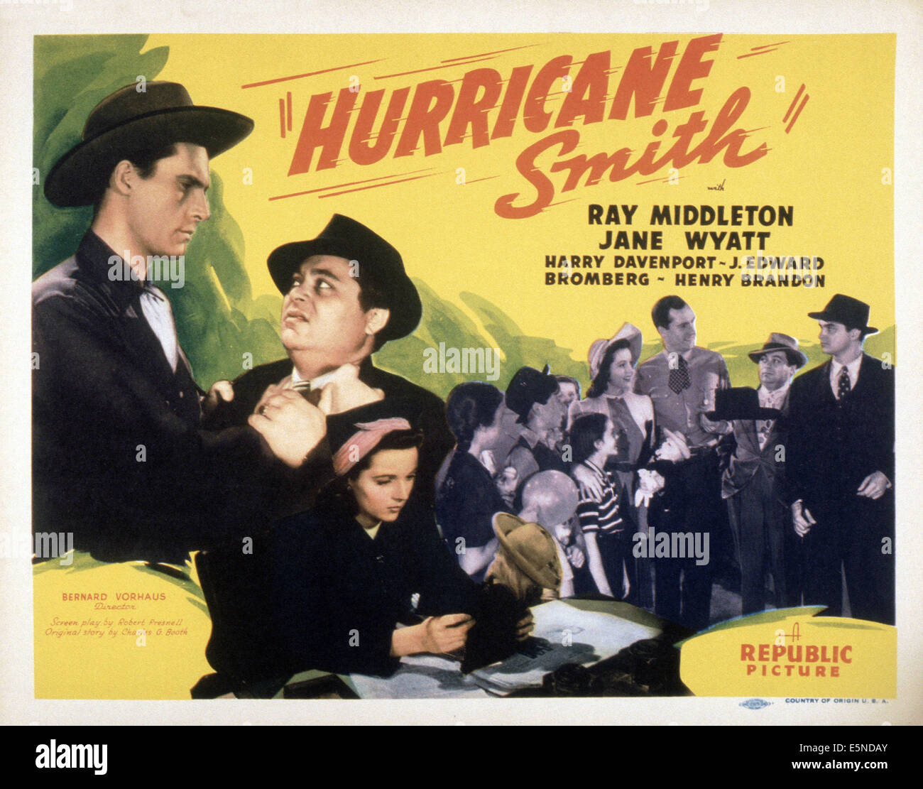 HURRICANE SMITH, von links: Ray Middleton, J. Edward Bromberg, Jane Wyatt, 1941 Stockfotografie ...