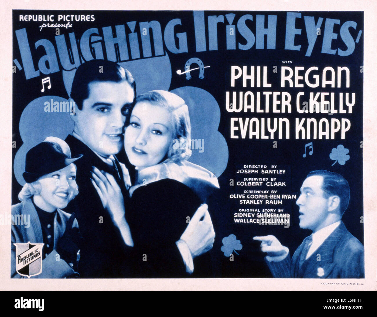 LACHEND IRISH EYES, von links: Evelyn Knapp, Phil Regan, Evelyn Knapp ...