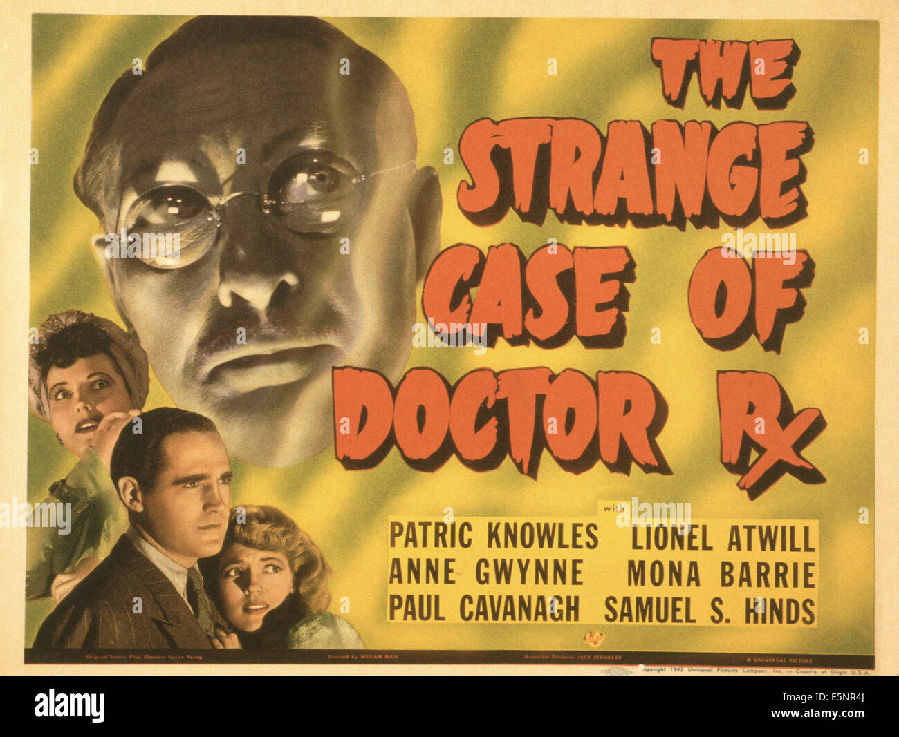 SELTSAME Fall des Doktor RX, US-Plakat, von oben: Lionel Atwill, Mona ...