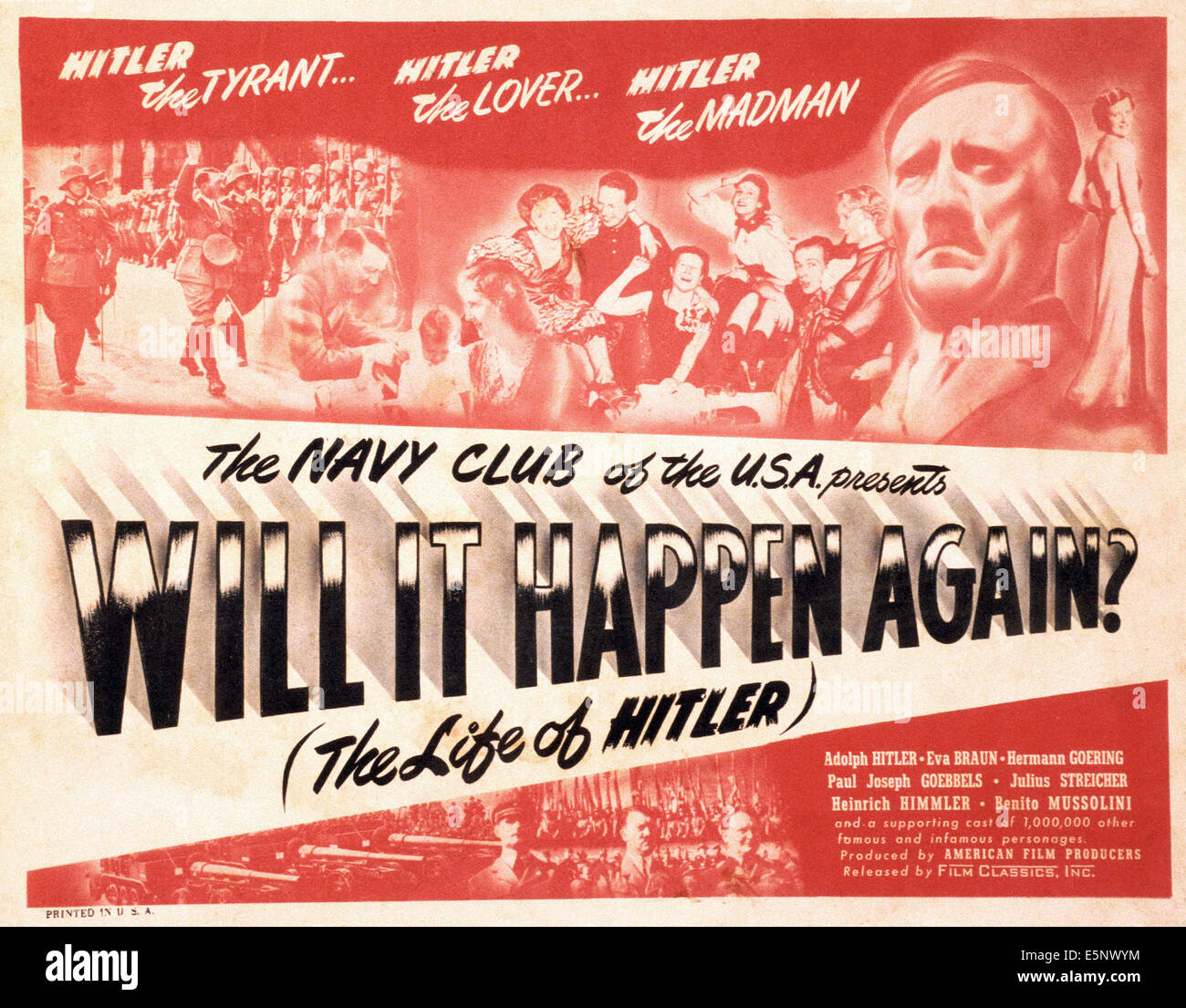 WIRD es wieder passieren?, US-Plakat, Adolf Hitler (zweiter von rechts ...