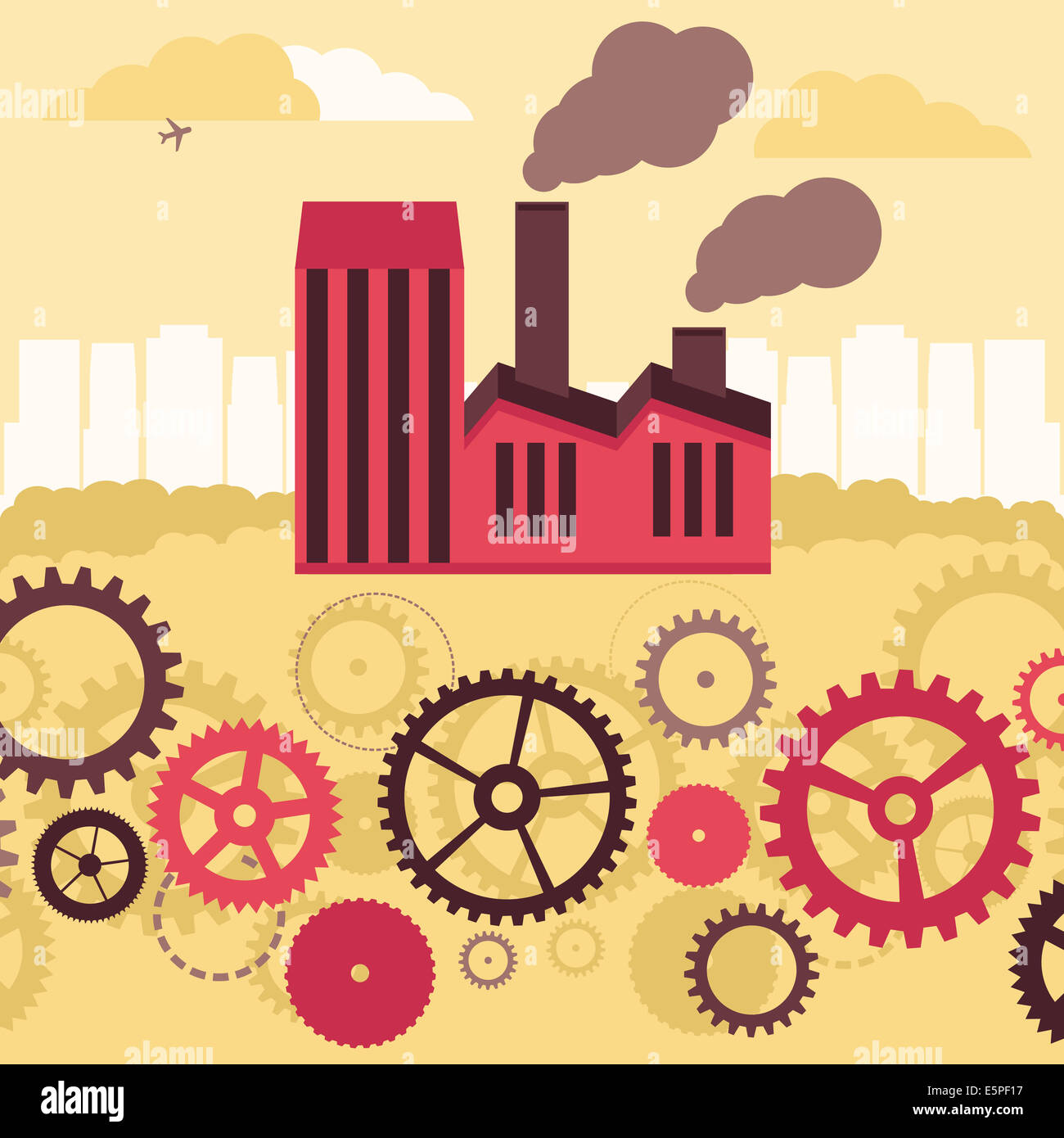 Factory Building Cartoon Icon Stockfotos & Factory Building Cartoon ...