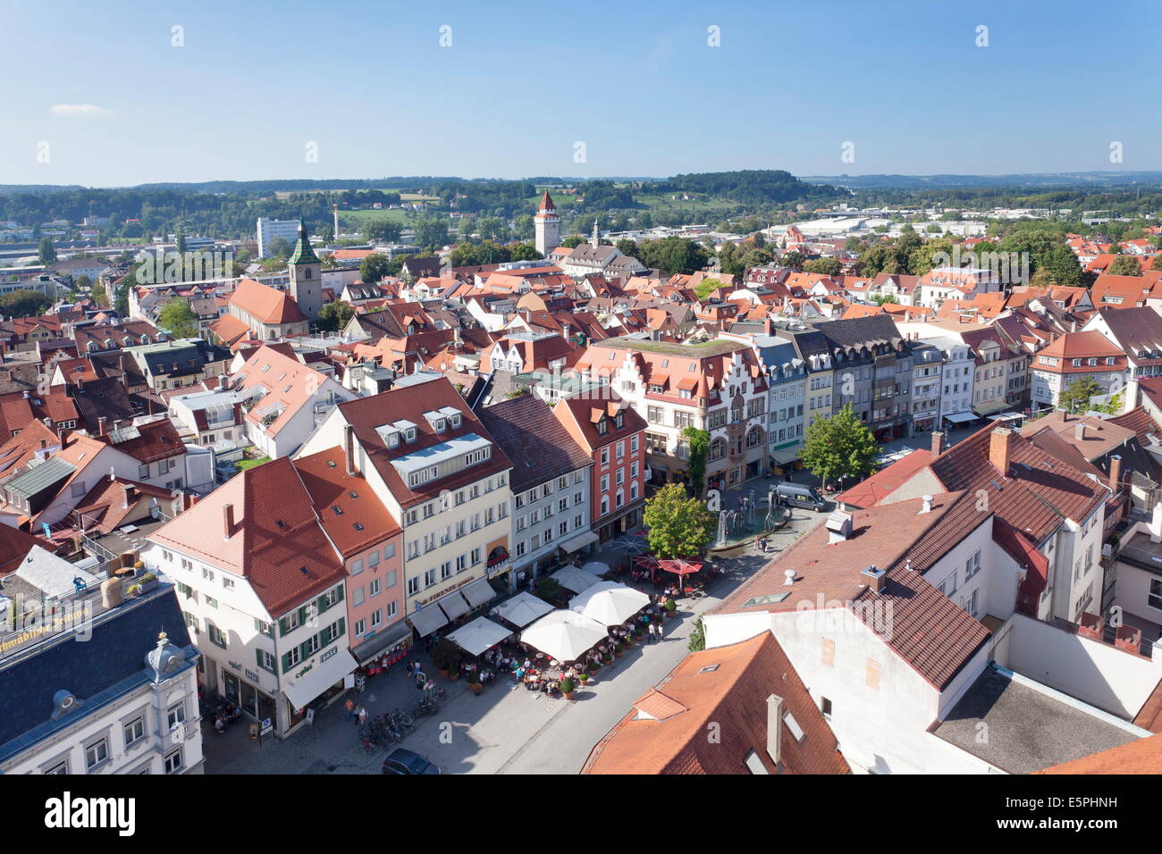 Blick vom Turm der Blaserturm, Altstadt, Ravensburg, Oberschwaben ...