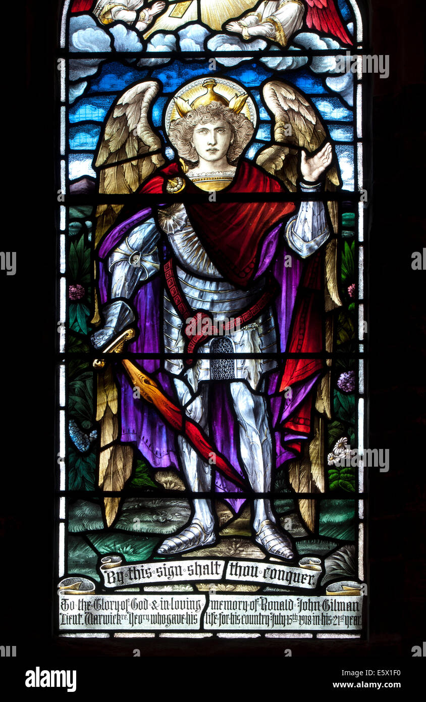 Archangel saint michael stained glass -Fotos und -Bildmaterial in hoher ...