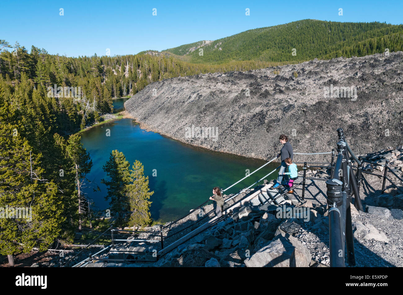 Oregon, Newberry National Volcanic Monument, Newberry Crater, Big Obsidian Flow, Treppe zum ...