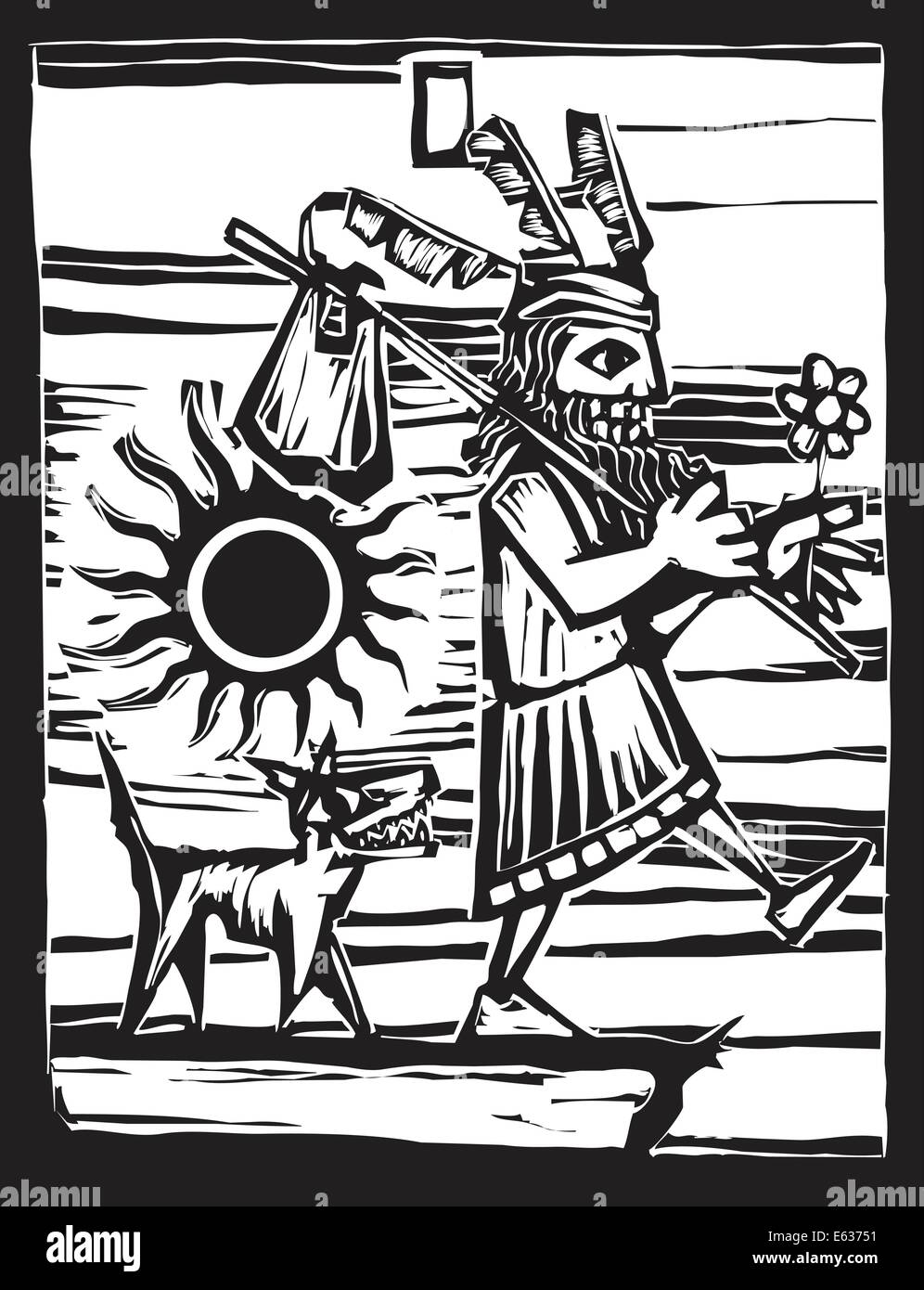 Tarotkarte der narr Stock-Vektorgrafiken kaufen - Alamy