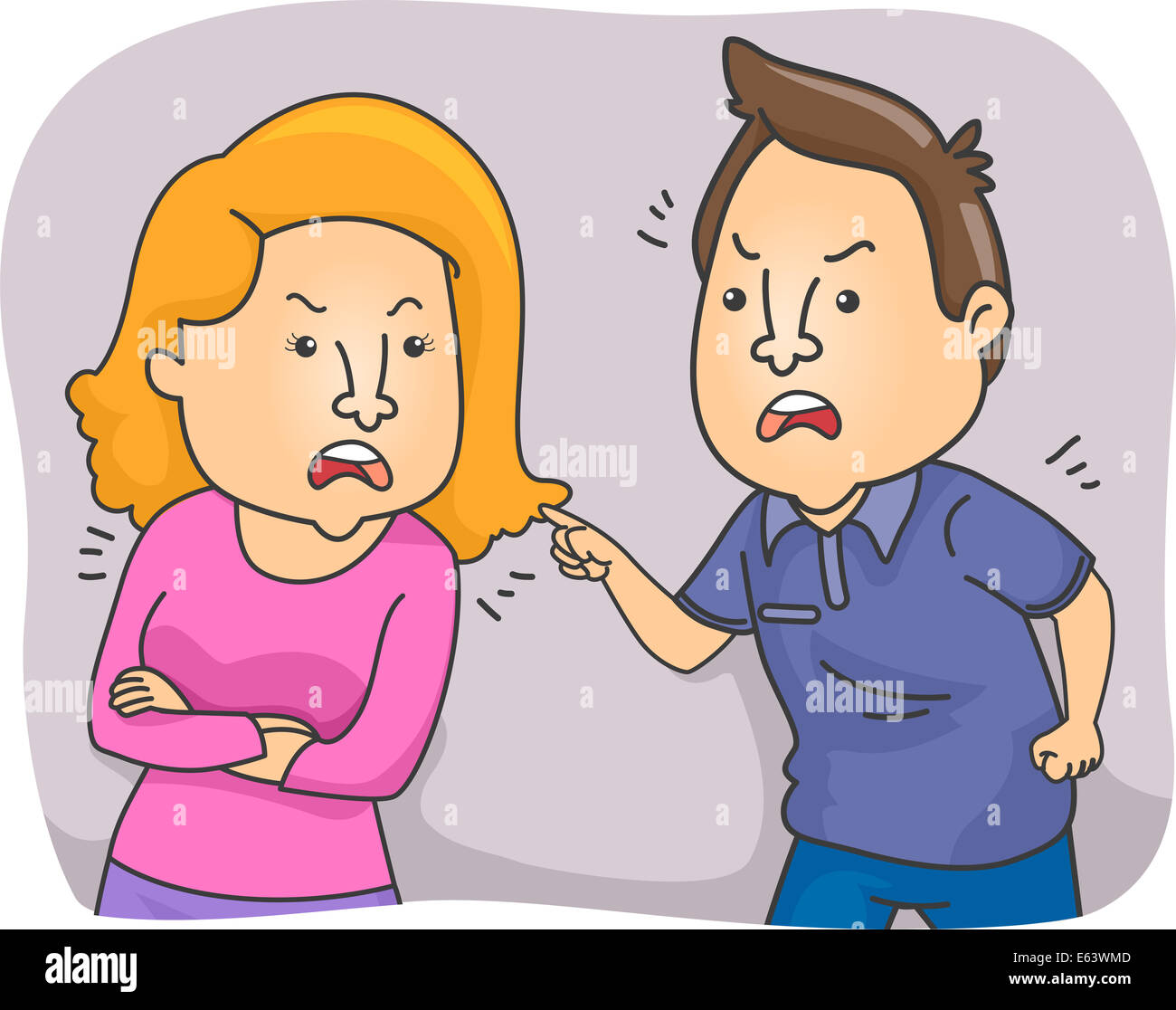 Abbildung von ein paar streiten Stockfotografie - Alamy