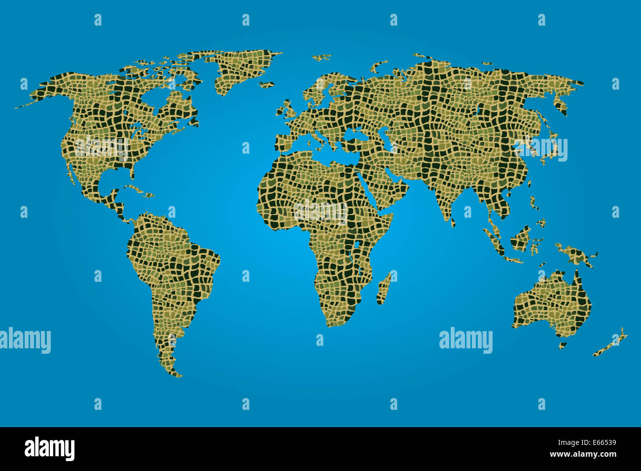 Karte der Welt gefüllt mit einem Xxxxxxx Muster Stockfotografie - Alamy