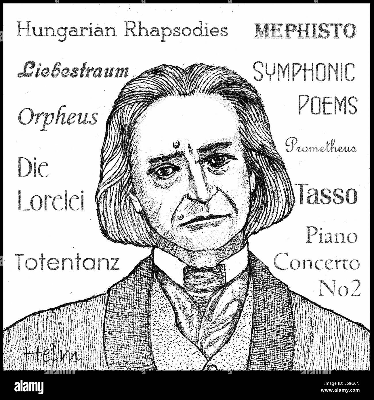 Porträt von Franz Liszt, ungarischer Komponist, 1811-1886 ...
