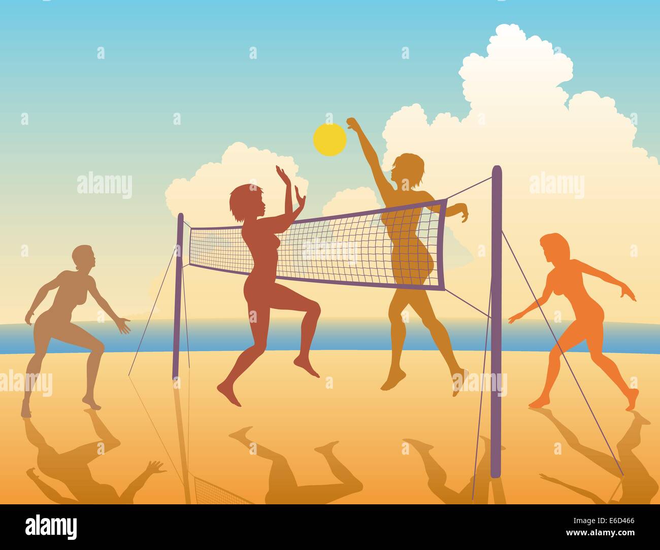 Beachvolleyball frauen Stock-Vektorgrafiken kaufen - Alamy