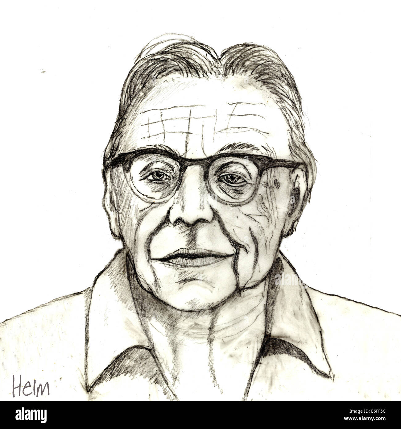 Carl Orff, 1895-1992, deutscher Komponist, Portrait, illustration ...
