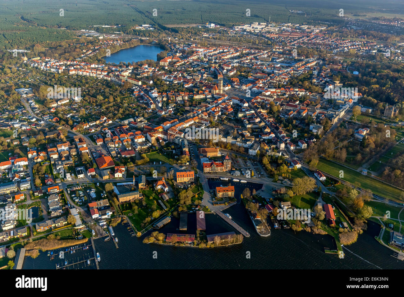 Luftaufnahme, Neustrelitz, Mecklenburger Seenplatte, Mecklenburg ...