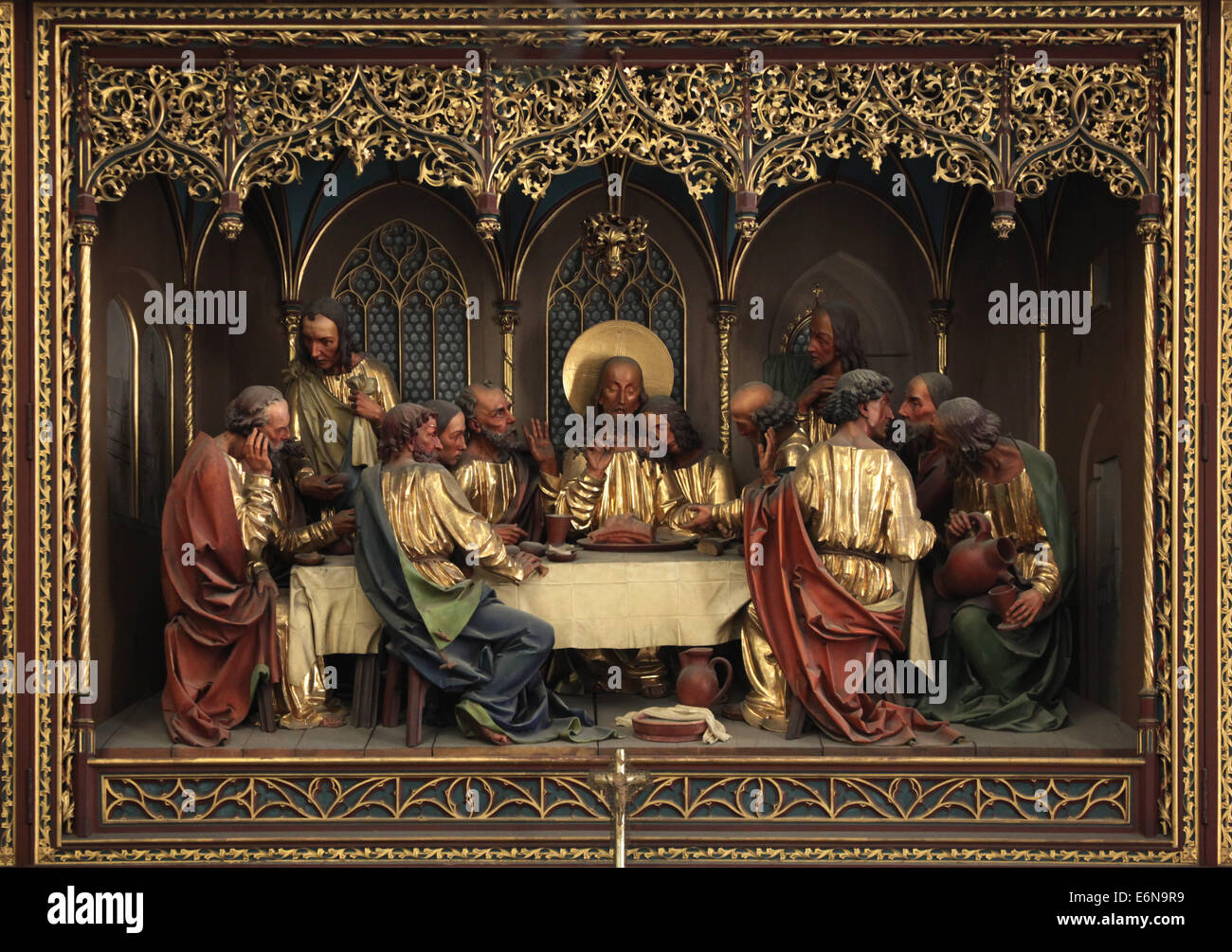 Carving Of The Last Supper Stockfotos und -bilder Kaufen - Alamy