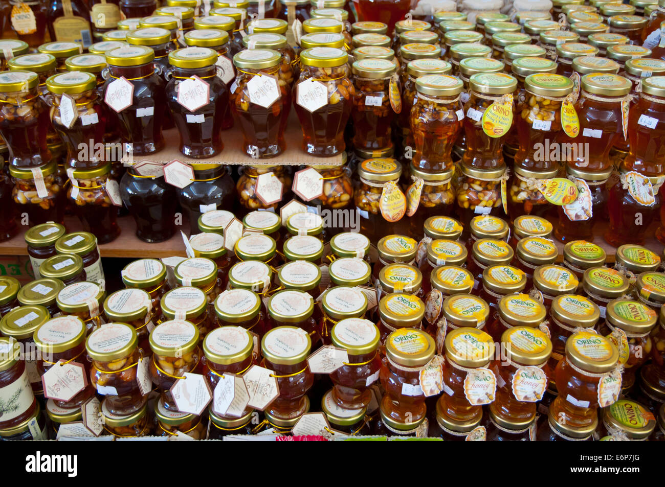 Honig aus der Region, Dimoiki Dorag Markt Hall, Eleftherias Square, Kos ...